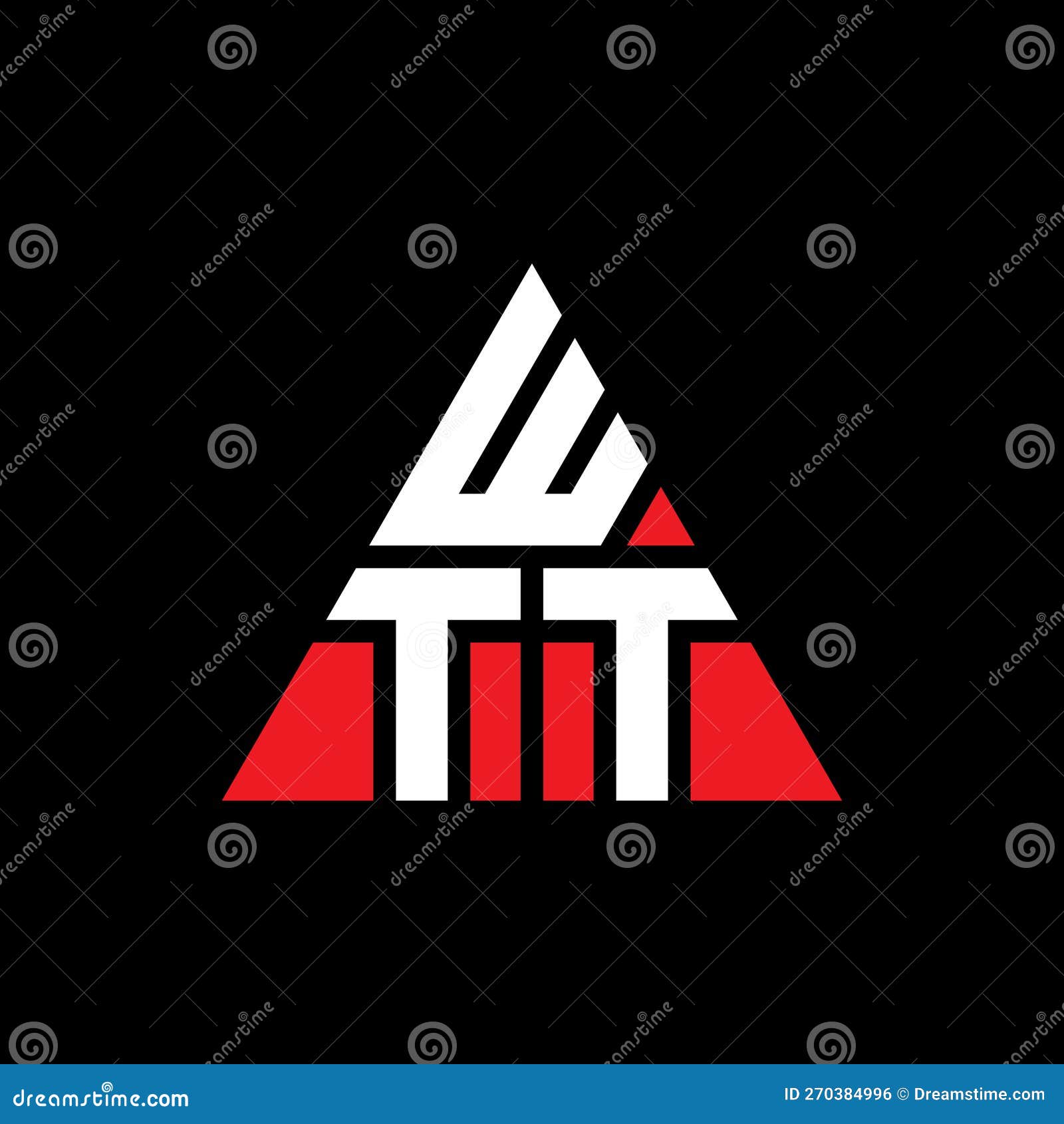 WTT Triangle Letter Logo Design with Triangle Shape. WTT Triangle Logo ...