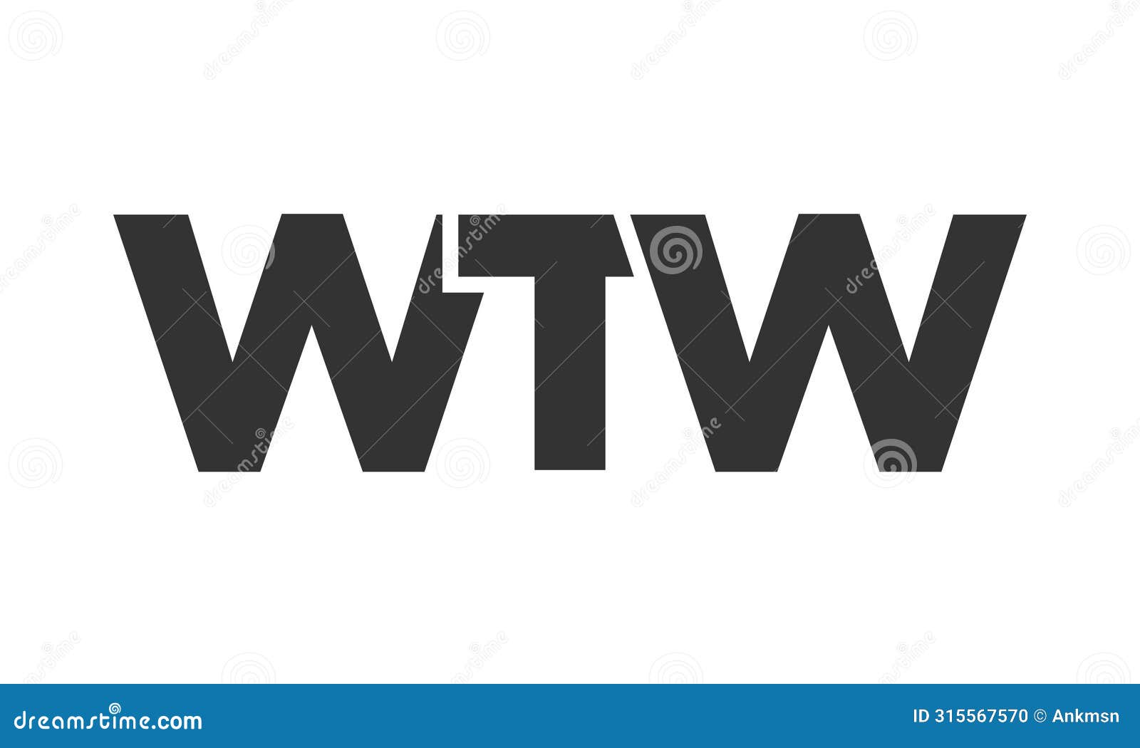 WTW Logo Design Template with Strong and Modern Bold Text. Initial ...