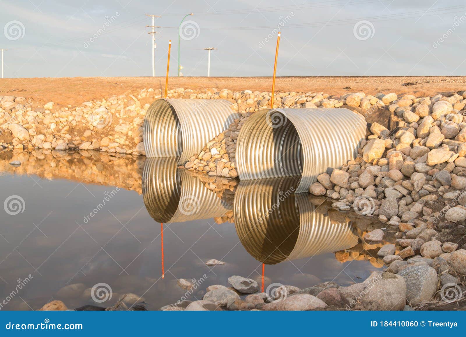 Box Culverts. Drain System Precasted Concrete Stock Image ...