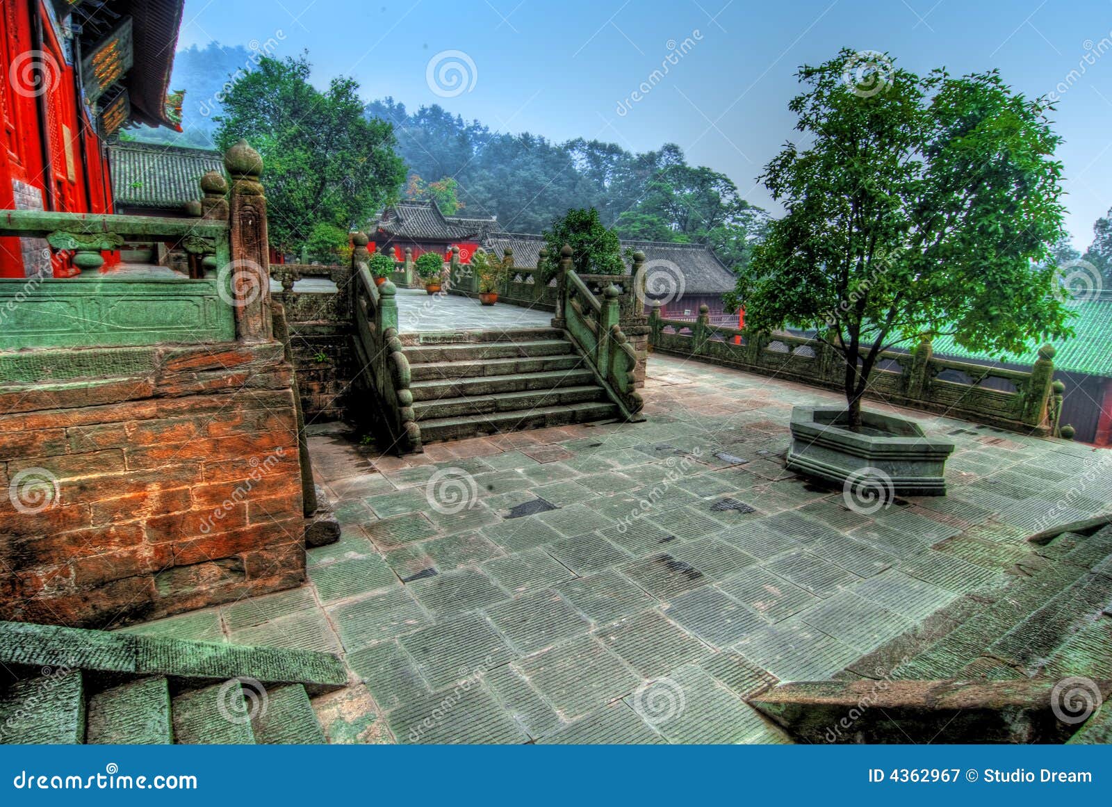 Wudang Shan Temple in China Stock Image - Image of outdoors, paved: 4362967