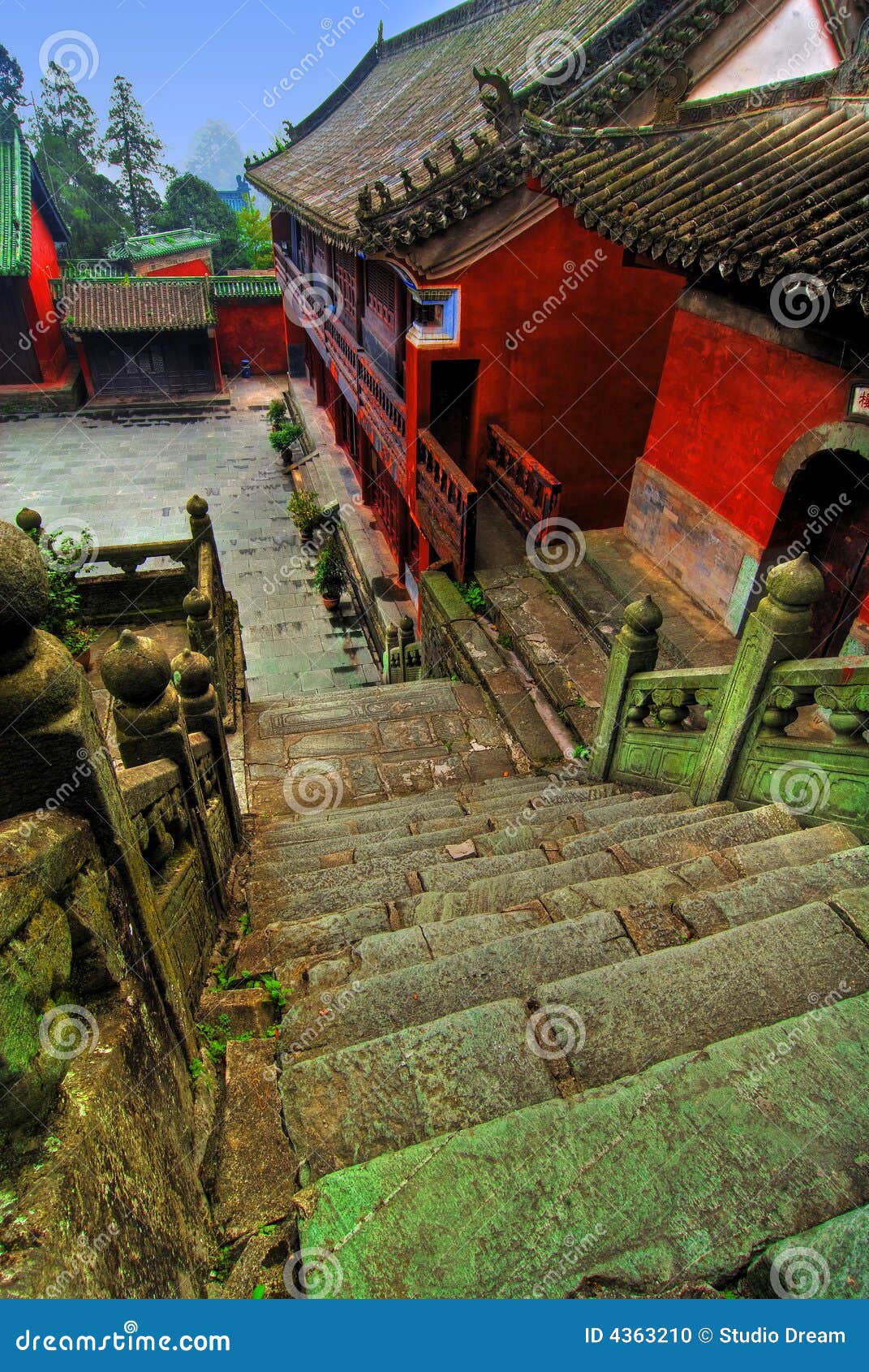 Wudang Shan Temple in China Stock Photo - Image of stones, green: 4363210