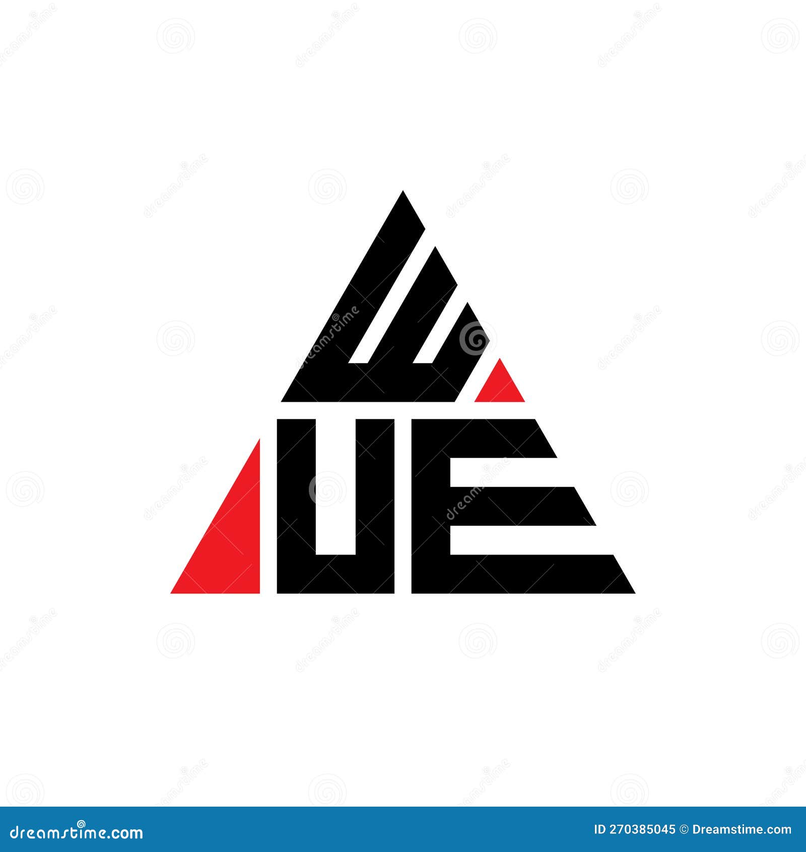 WUE Triangle Letter Logo Design with Triangle Shape. WUE Triangle Logo Design Monogram Stock ...