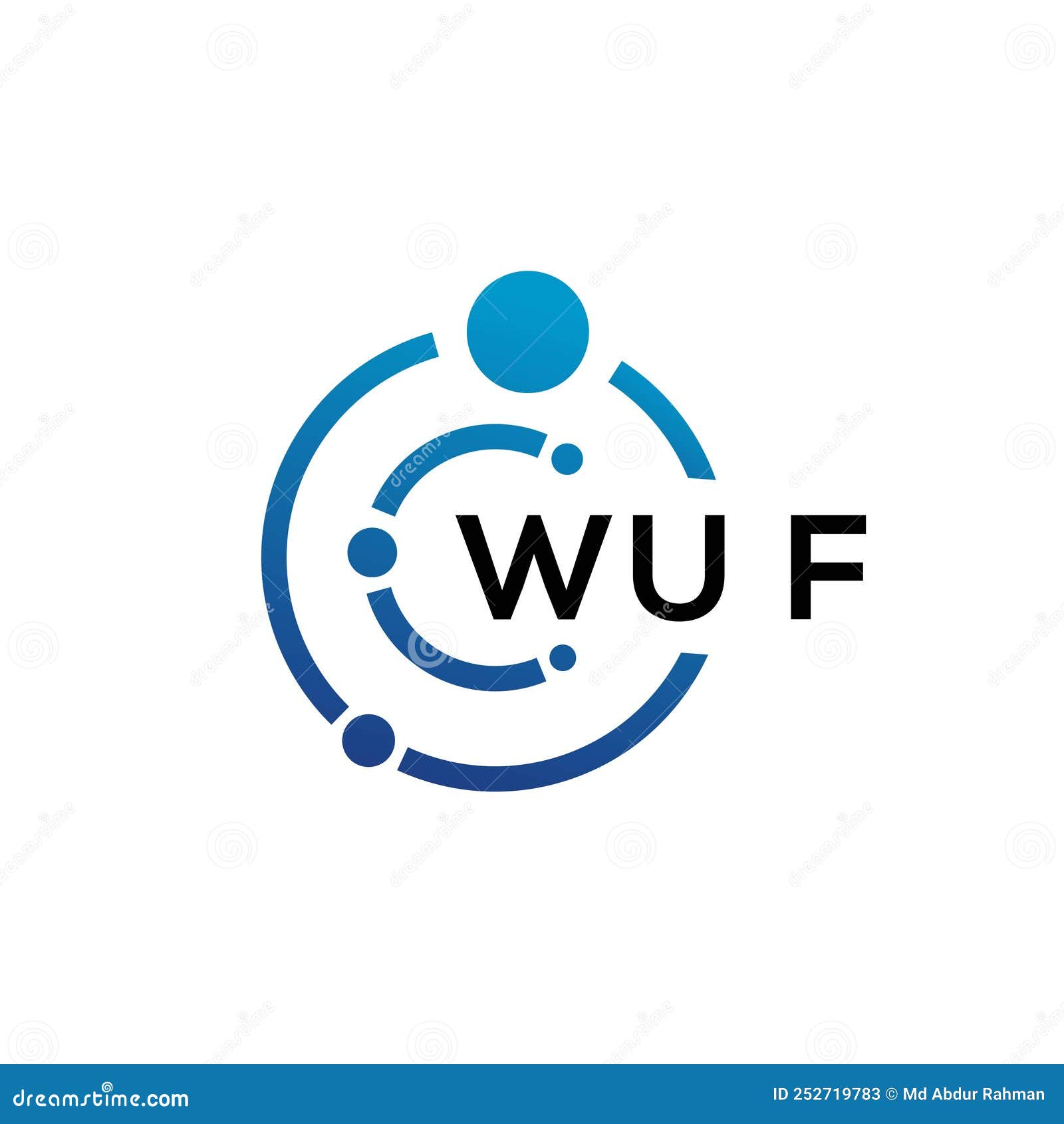 WUF Letter Technology Logo Design on White Background. WUF Creative ...