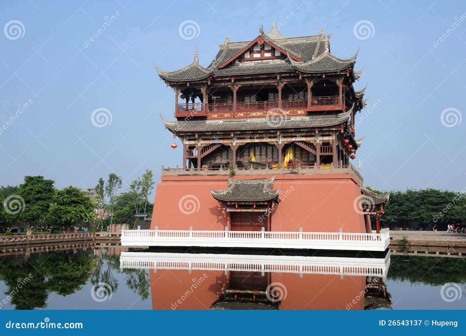 Wufeng Tower in Luodai Ancient Town Stock Image - Image of historic ...