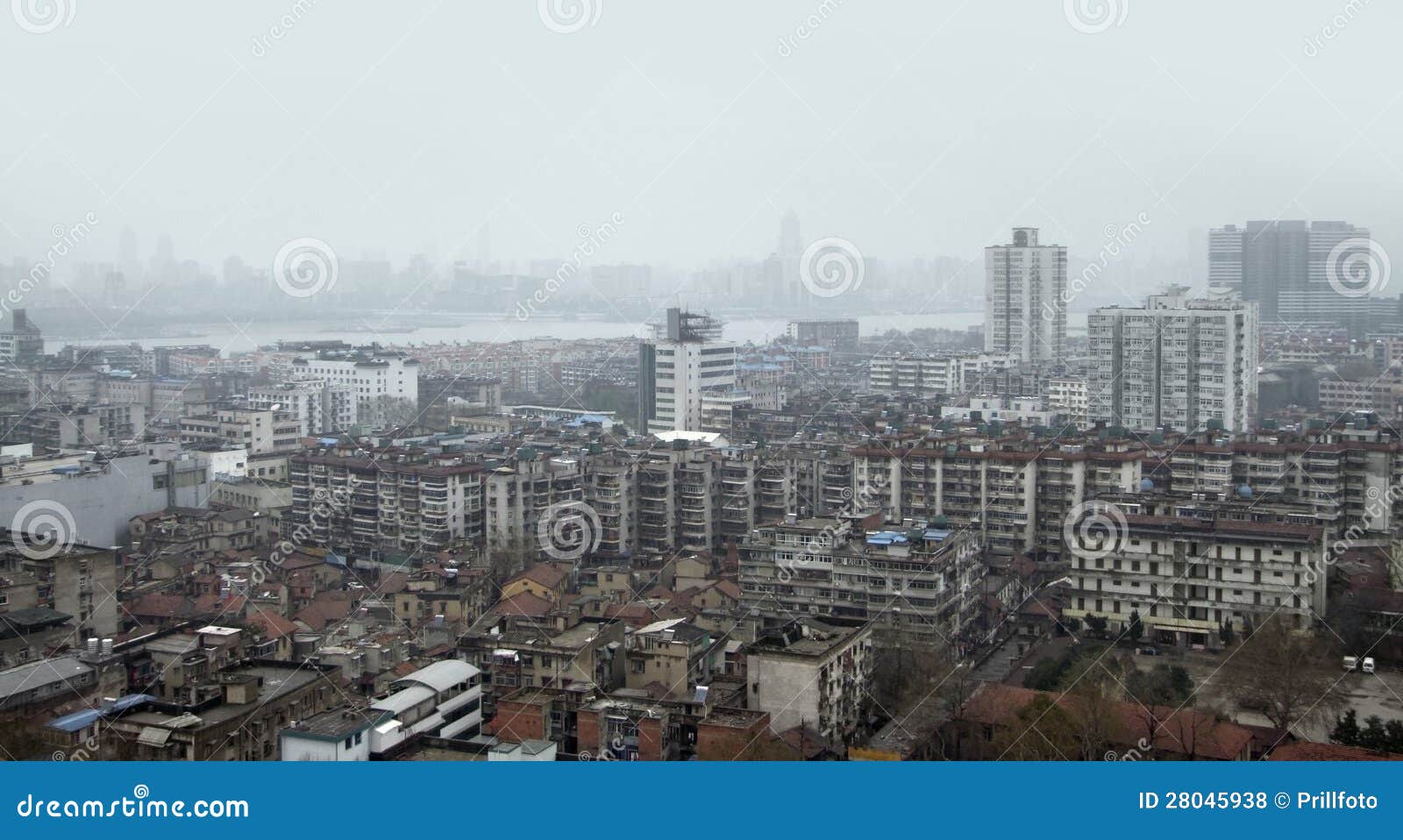 Wuhan aerial view stock photo. Image of asian, communism - 28045938