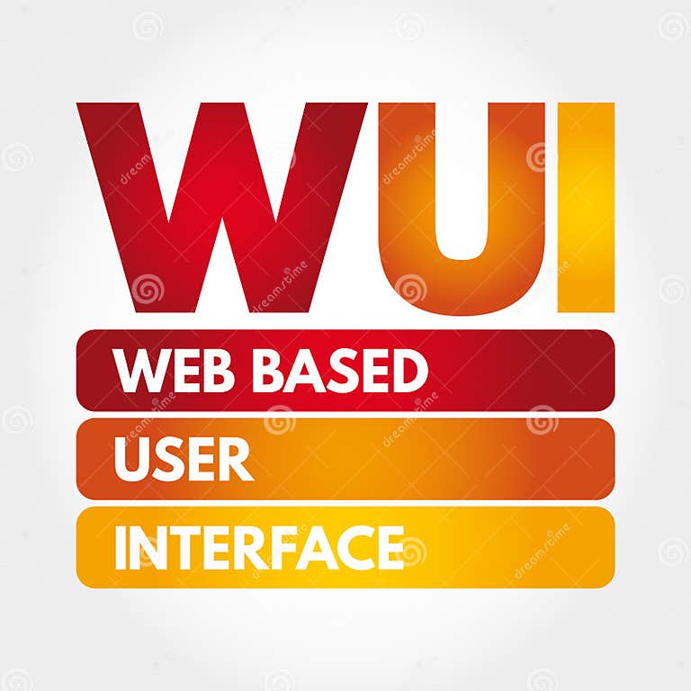 WUI - Web Based User Interface Acronym, Technology Concept Background ...
