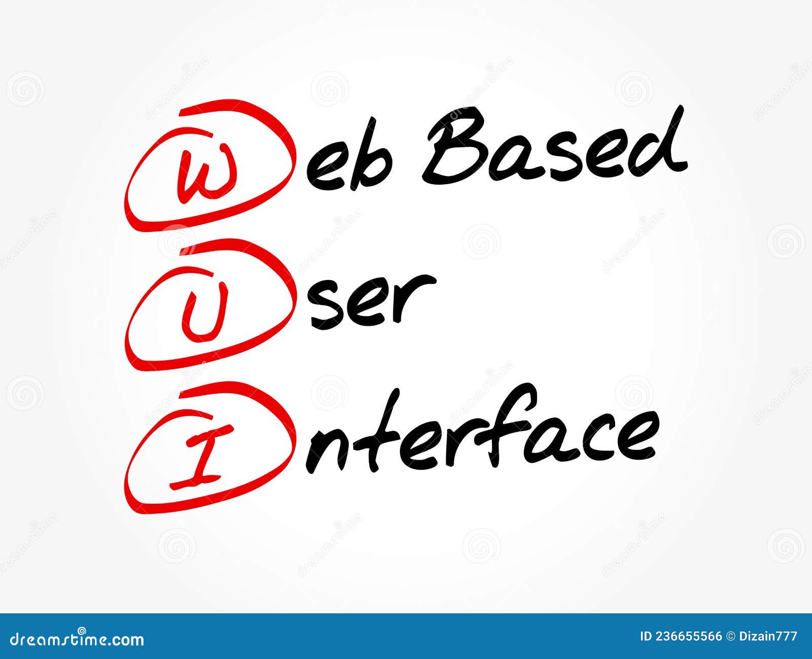 WUI - Web Based User Interface Acronym, Technology Concept Background ...