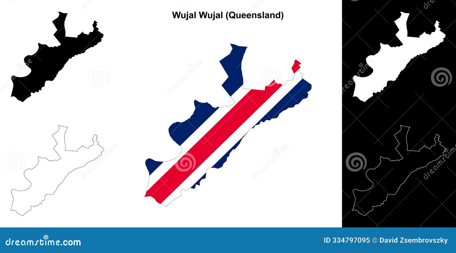 Wujal Wujal outline map stock illustration. Illustration of wujal ...