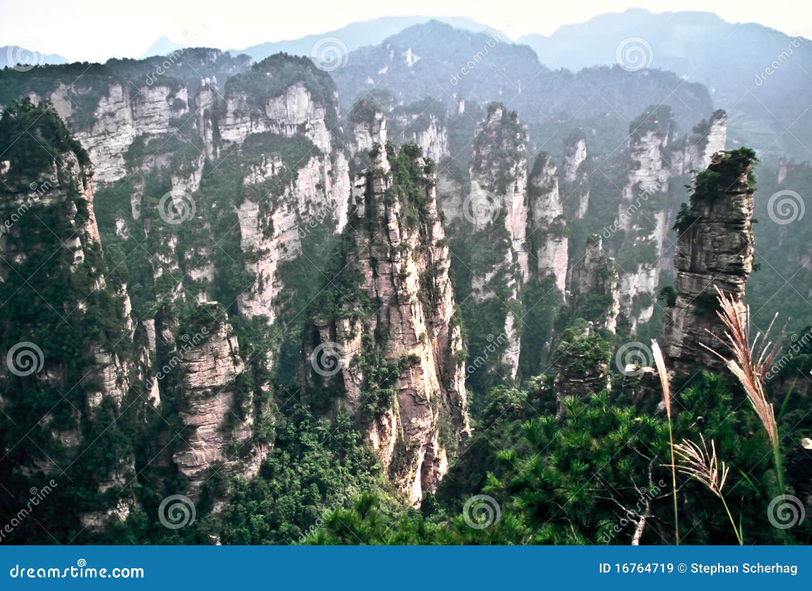Wulingyuan Scenic Area, China Stock Image - Image of magnificent, bush ...