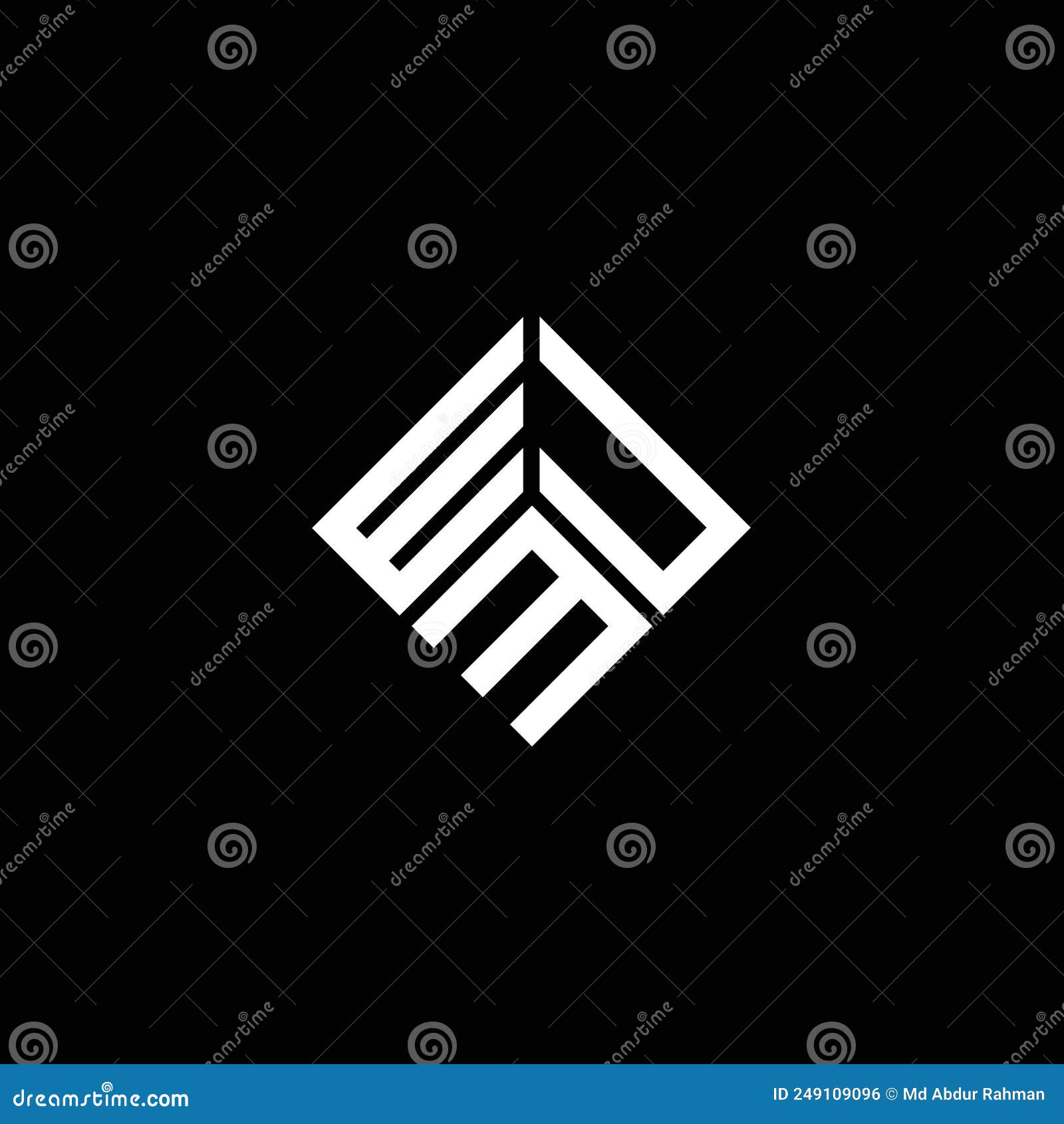 WUM Letter Logo Design on Black Background. WUM Creative Initials ...