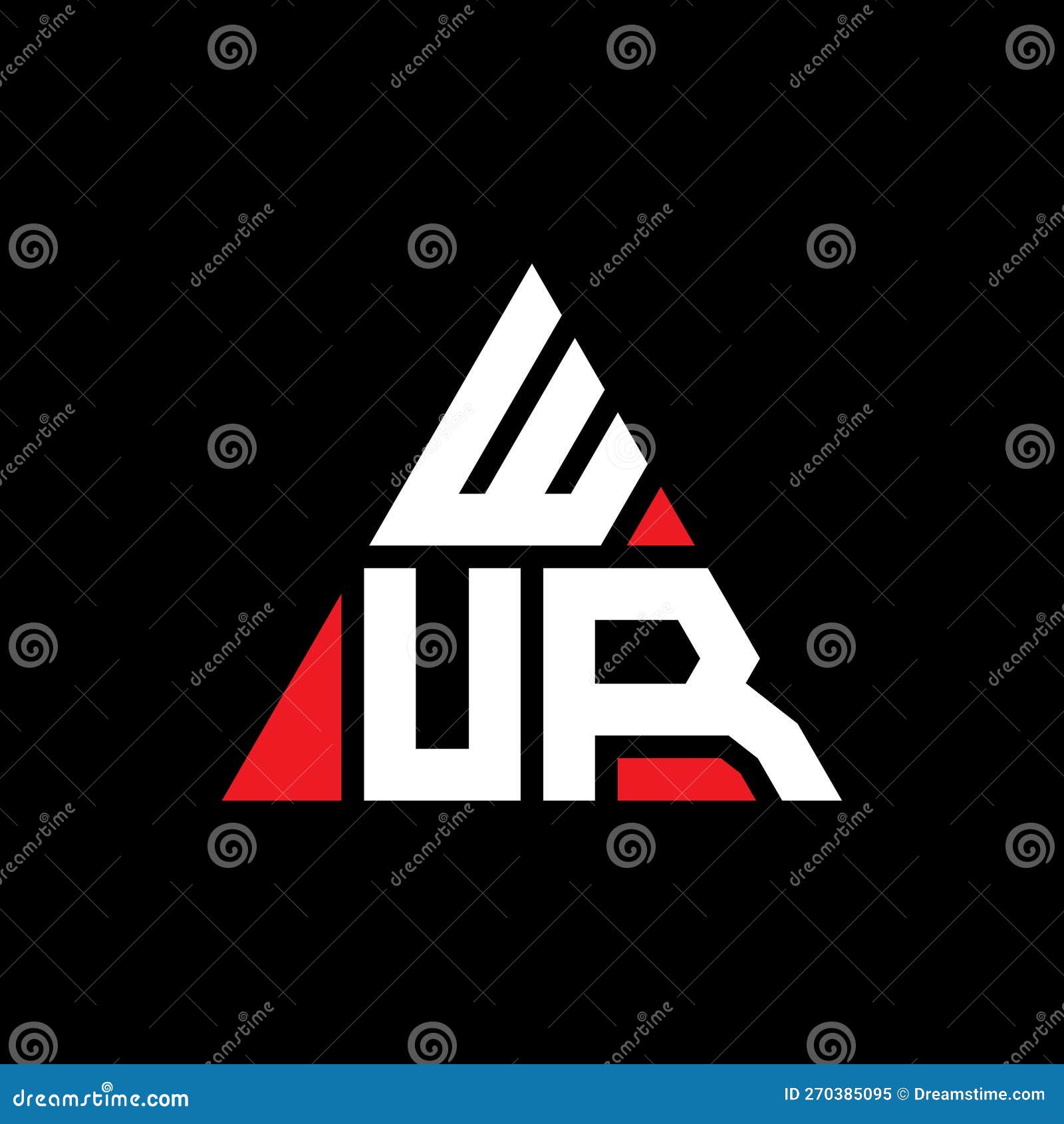 WUR Triangle Letter Logo Design with Triangle Shape. WUR Triangle Logo ...