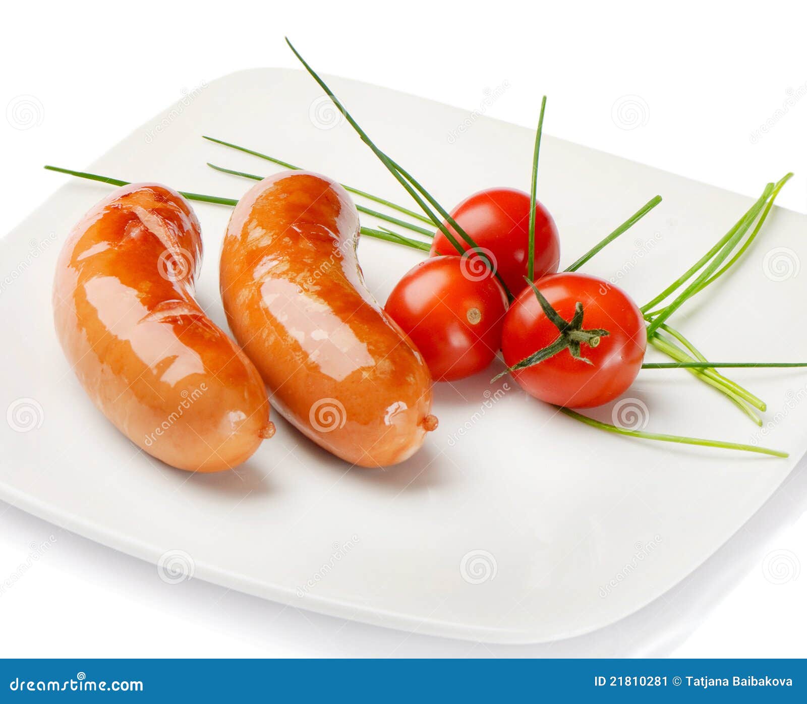 Wurst mit Tomaten stockbild. Bild von mittagessen, fleisch - 21810281
