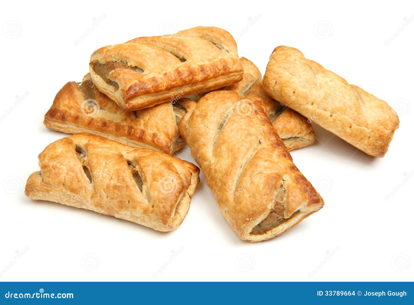 Wurst Rolls Lokalisiert Auf Weiß Stockfoto - Bild von fleisch, finger ...