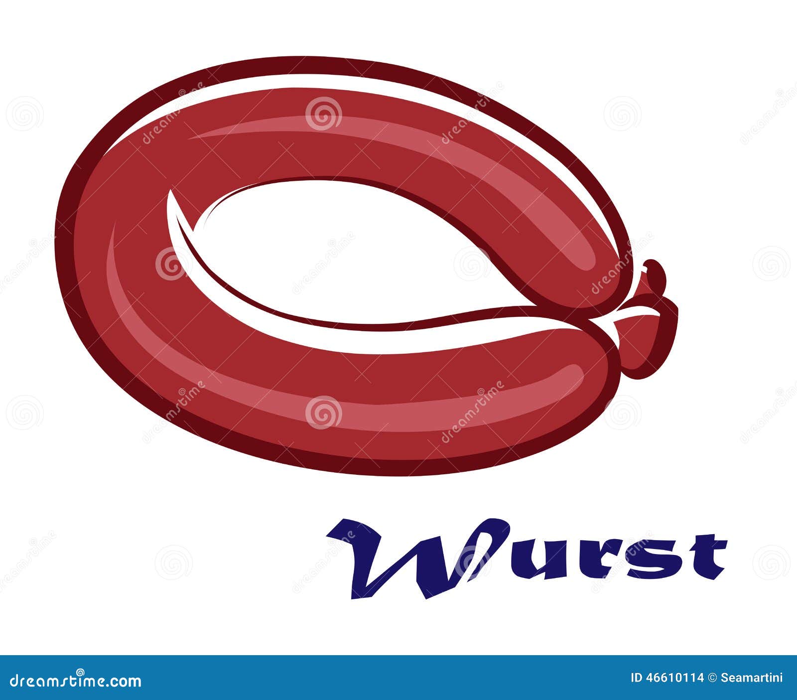 Wurst or Sausage Vector Icon Stock Vector - Illustration of frankfurter ...