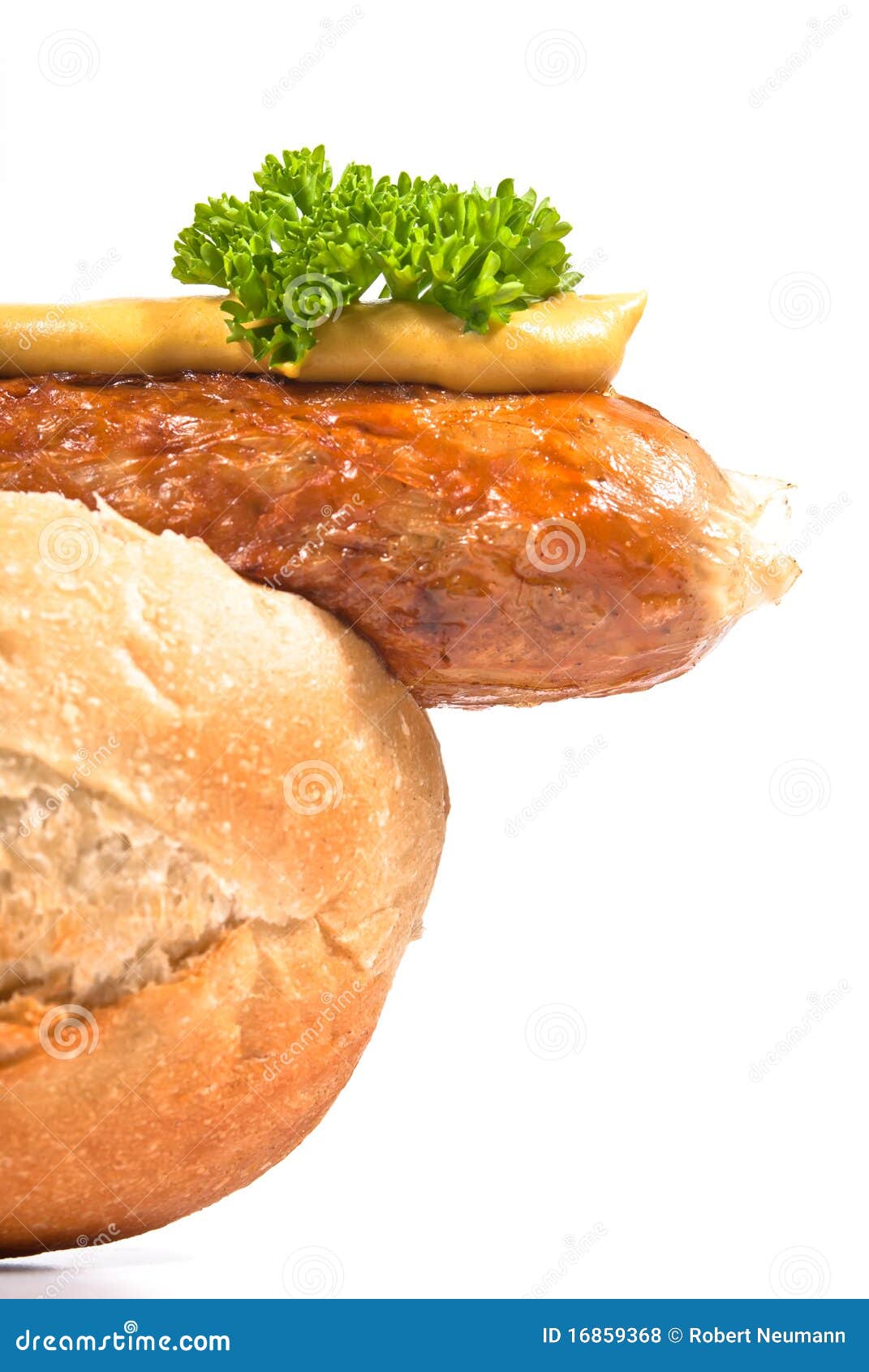 Wurst V4 in einer Rolle stockfoto. Bild von getrennt - 16859368