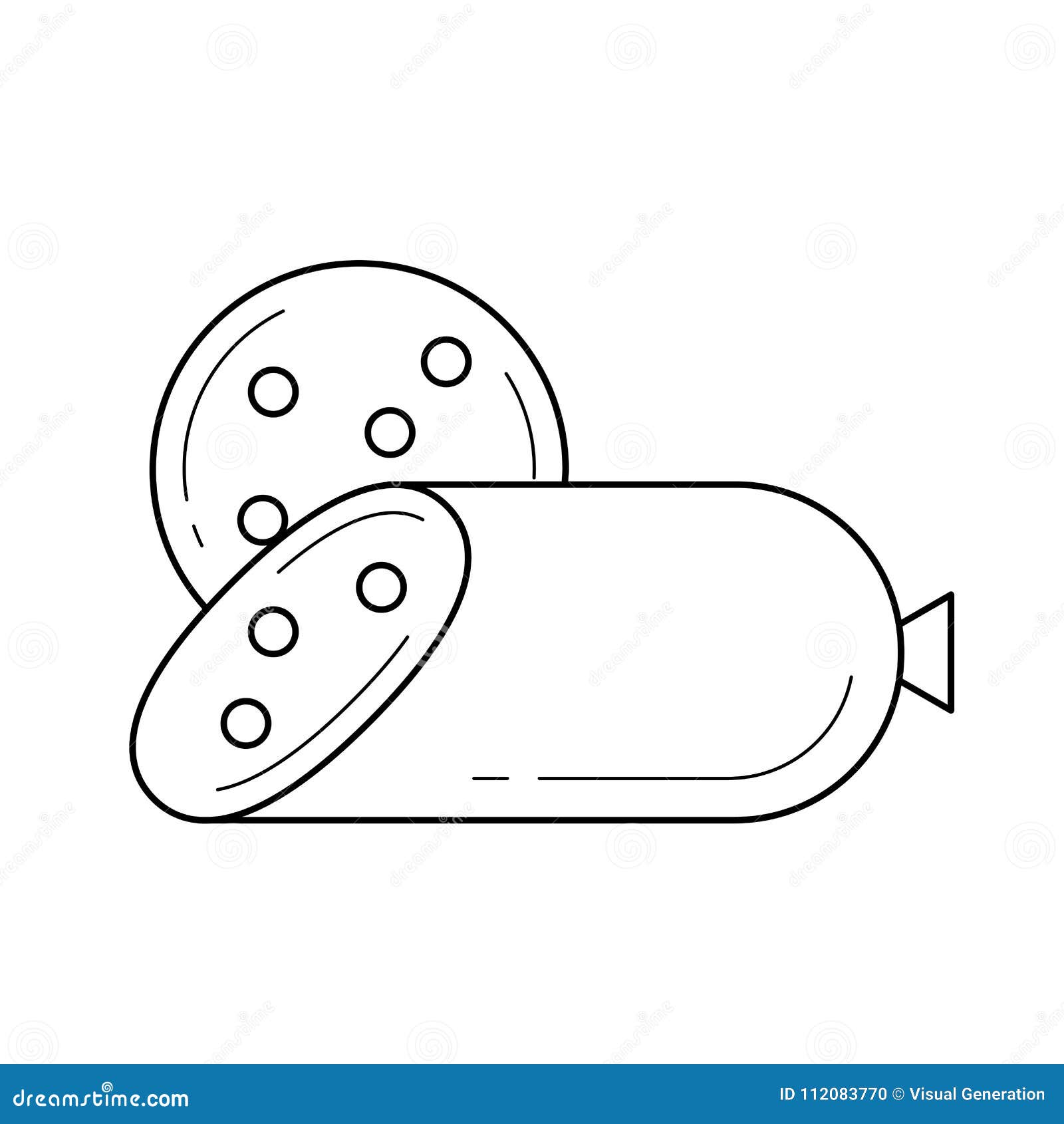 Wurst vector line icon. stock vector. Illustration of graphic - 112083770