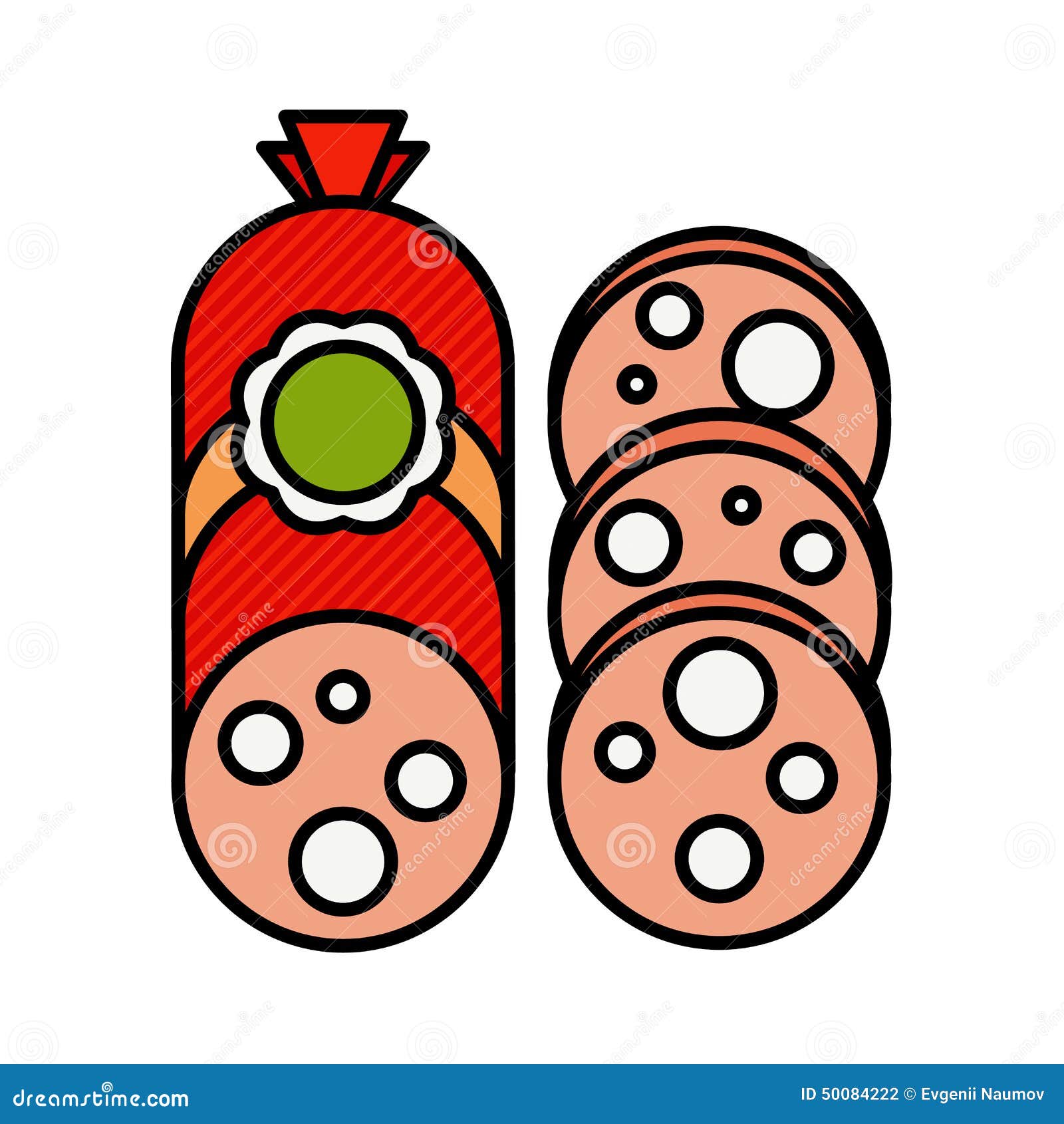 Wurstaufkleber-Wurstzeichen, Wurstsymbol Vektor Abbildung ...
