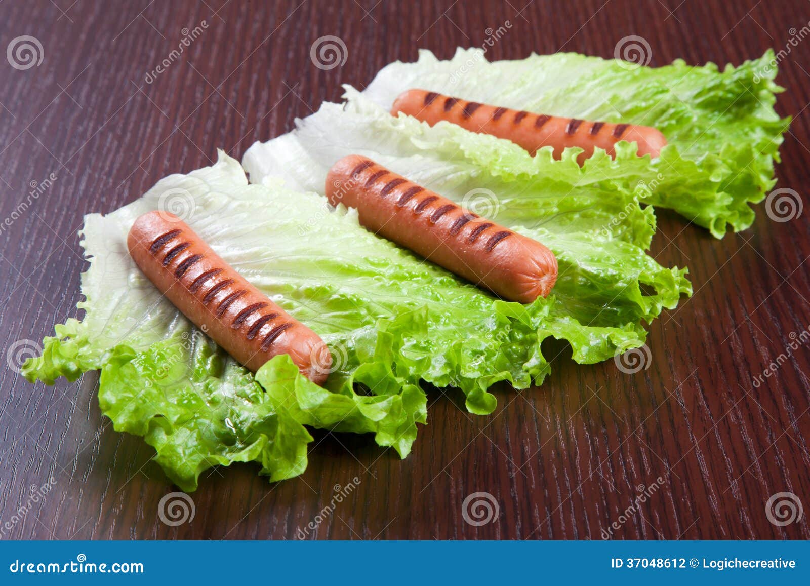 Wurstel on salad stock photo. Image of people, fast, gastronomy - 37048612