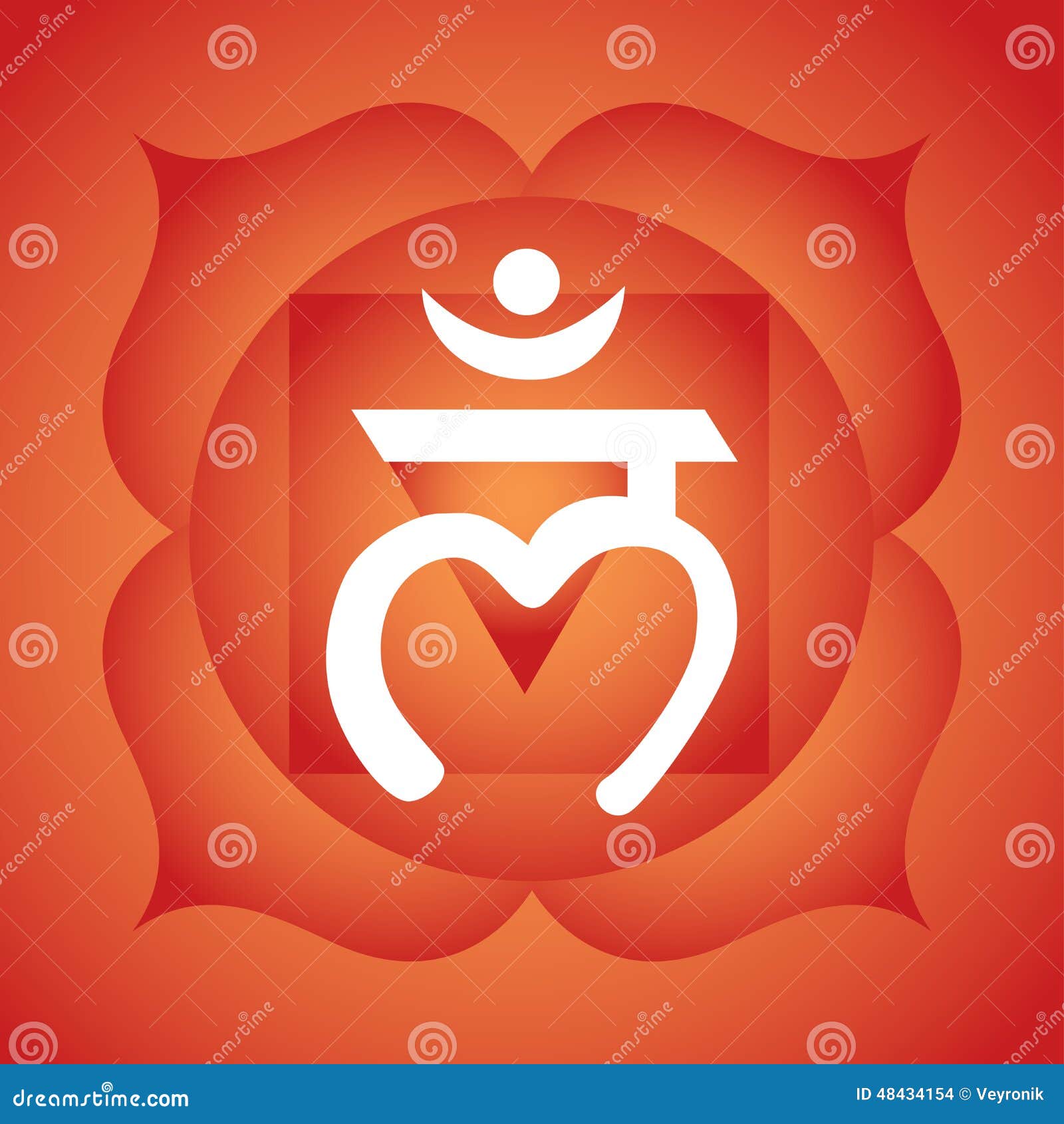 Wurzel chakra vektor abbildung. Illustration von aufklärung - 48434154
