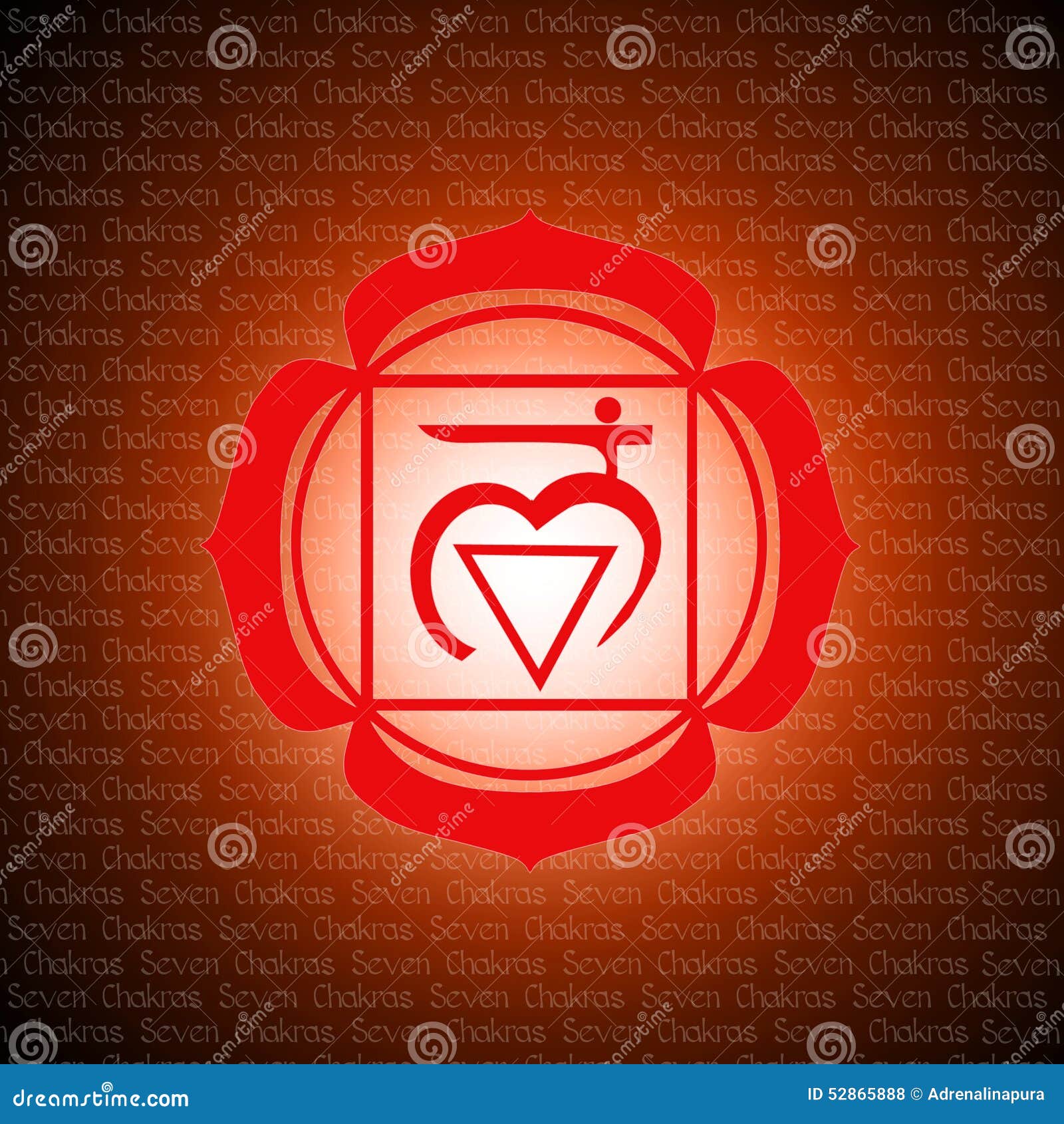Wurzel chakra stock abbildung. Illustration von yoga - 52865888