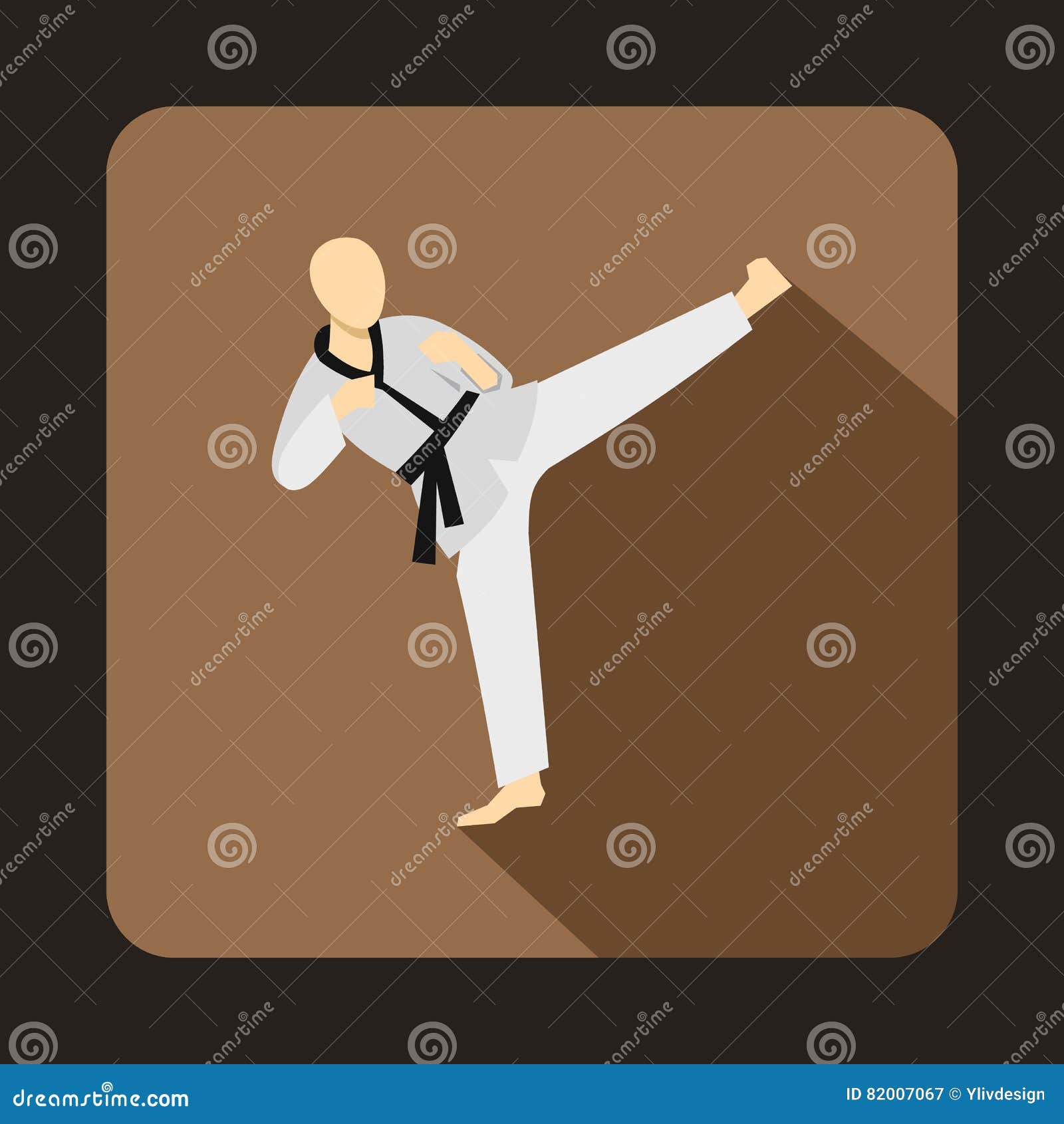 Wushu Fighting Style Icon in Flat Style Stock Vector - Illustration of ...