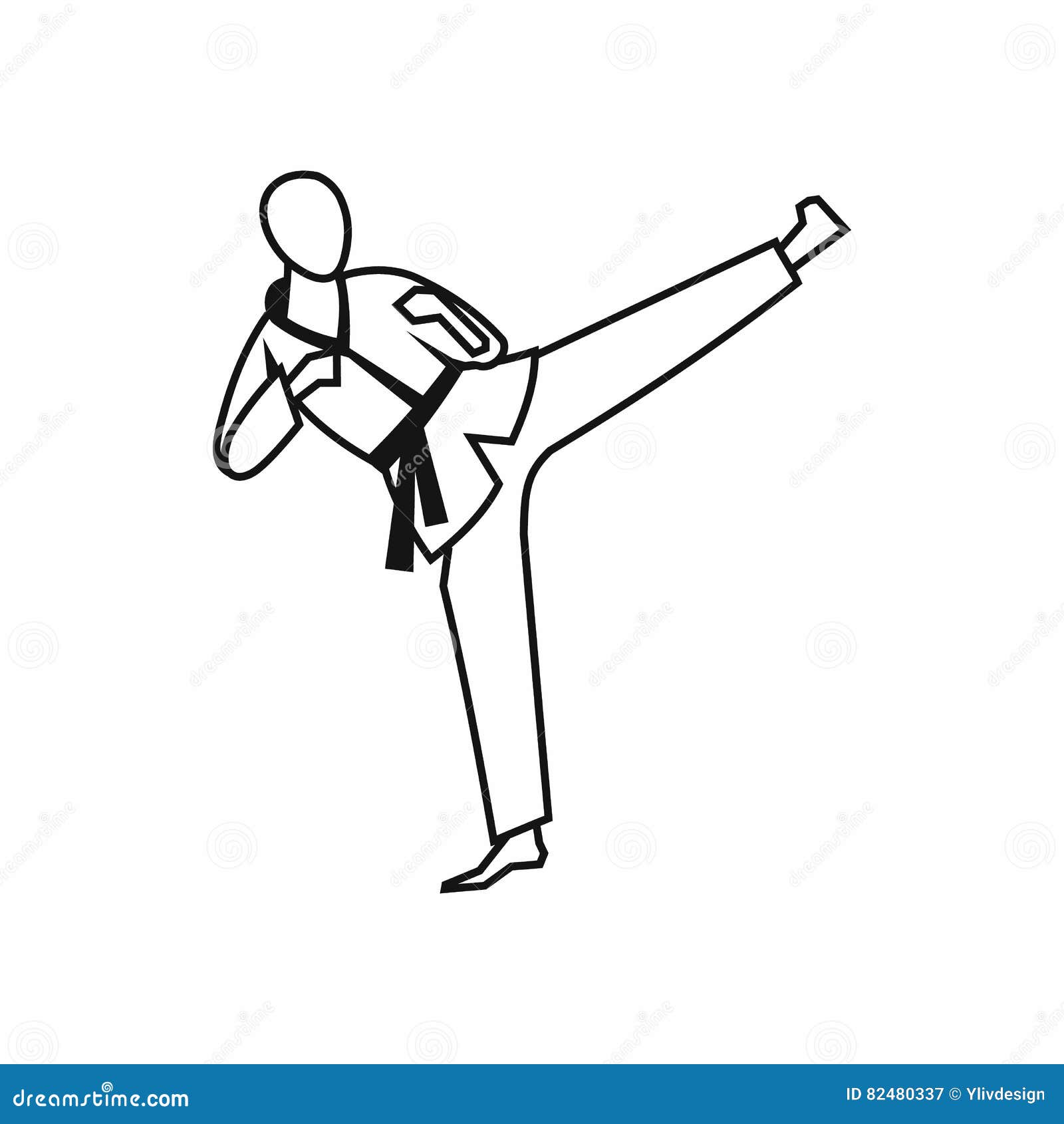 Wushu Master Icon, Simple Style Stock Vector - Illustration of attack ...