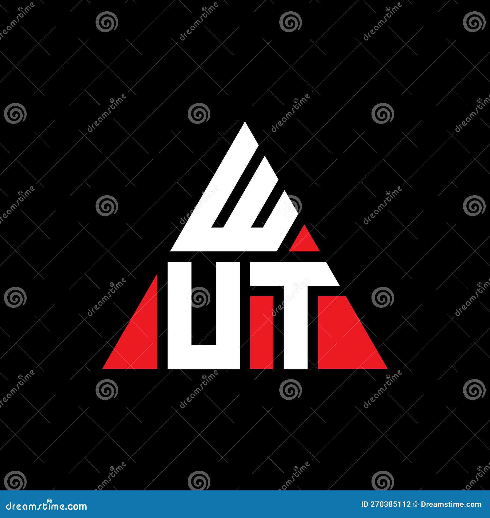 WUT Triangle Letter Logo Design with Triangle Shape. WUT Triangle Logo ...