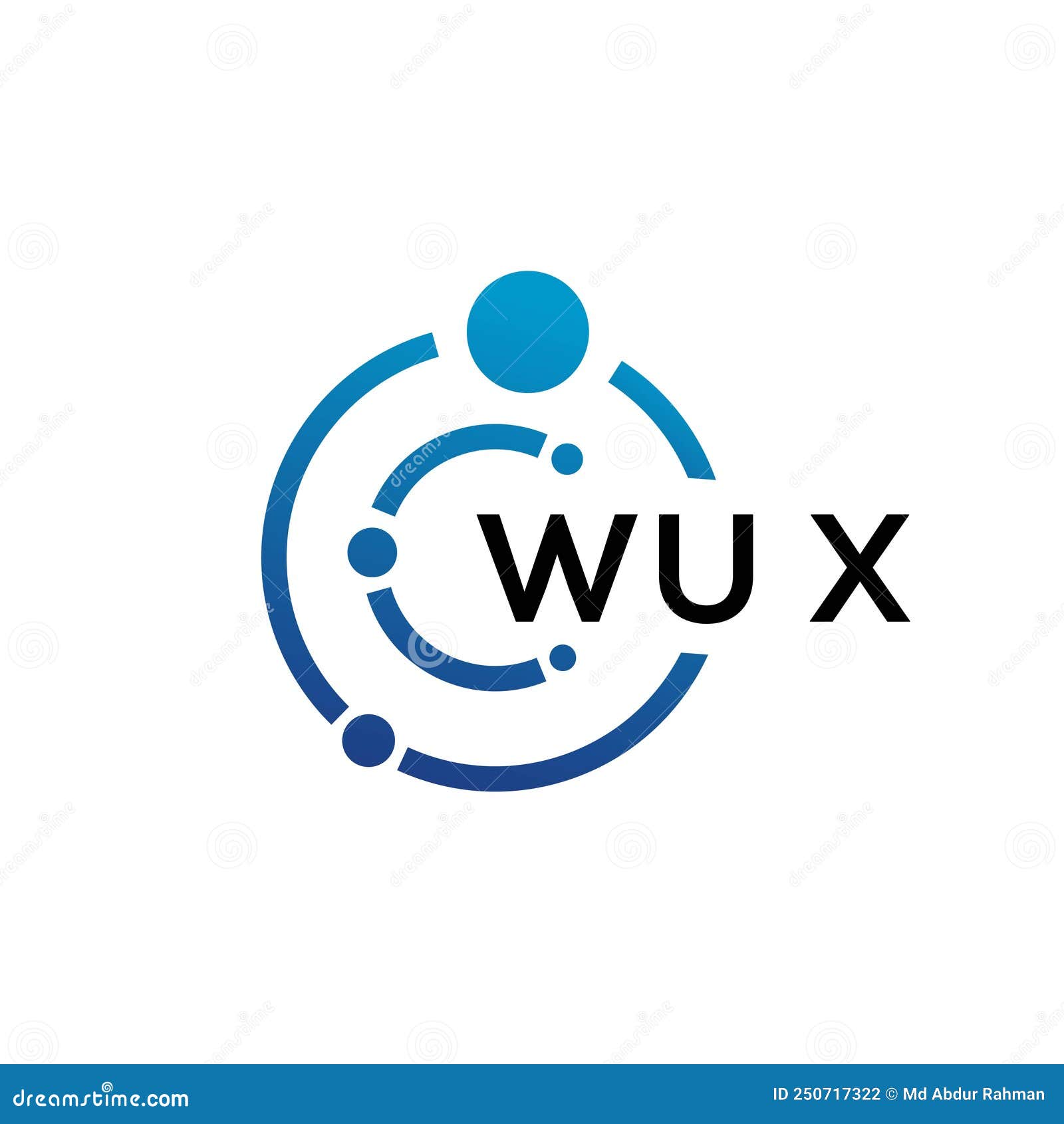 WUX Letter Technology Logo Design on White Background. WUX Creative ...