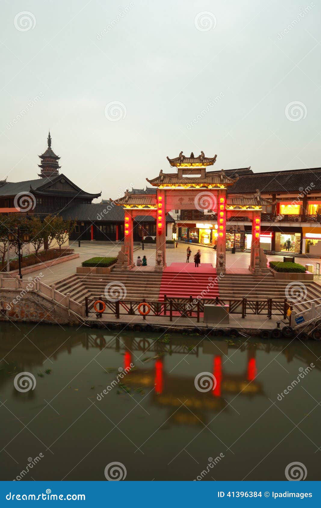 Wuxi Nanchan Temple night stock photo. Image of ancient - 41396384