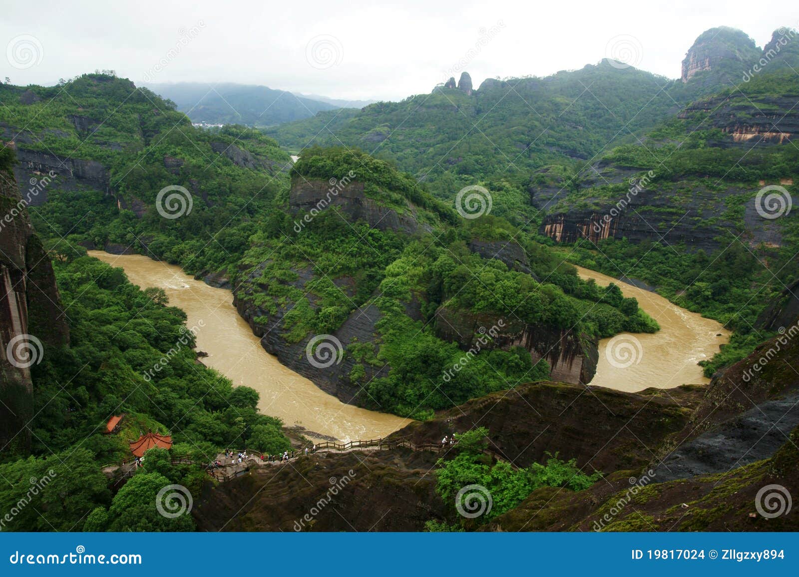 Wuyi Mountain stock photo. Image of stream, green, cloud - 19817024