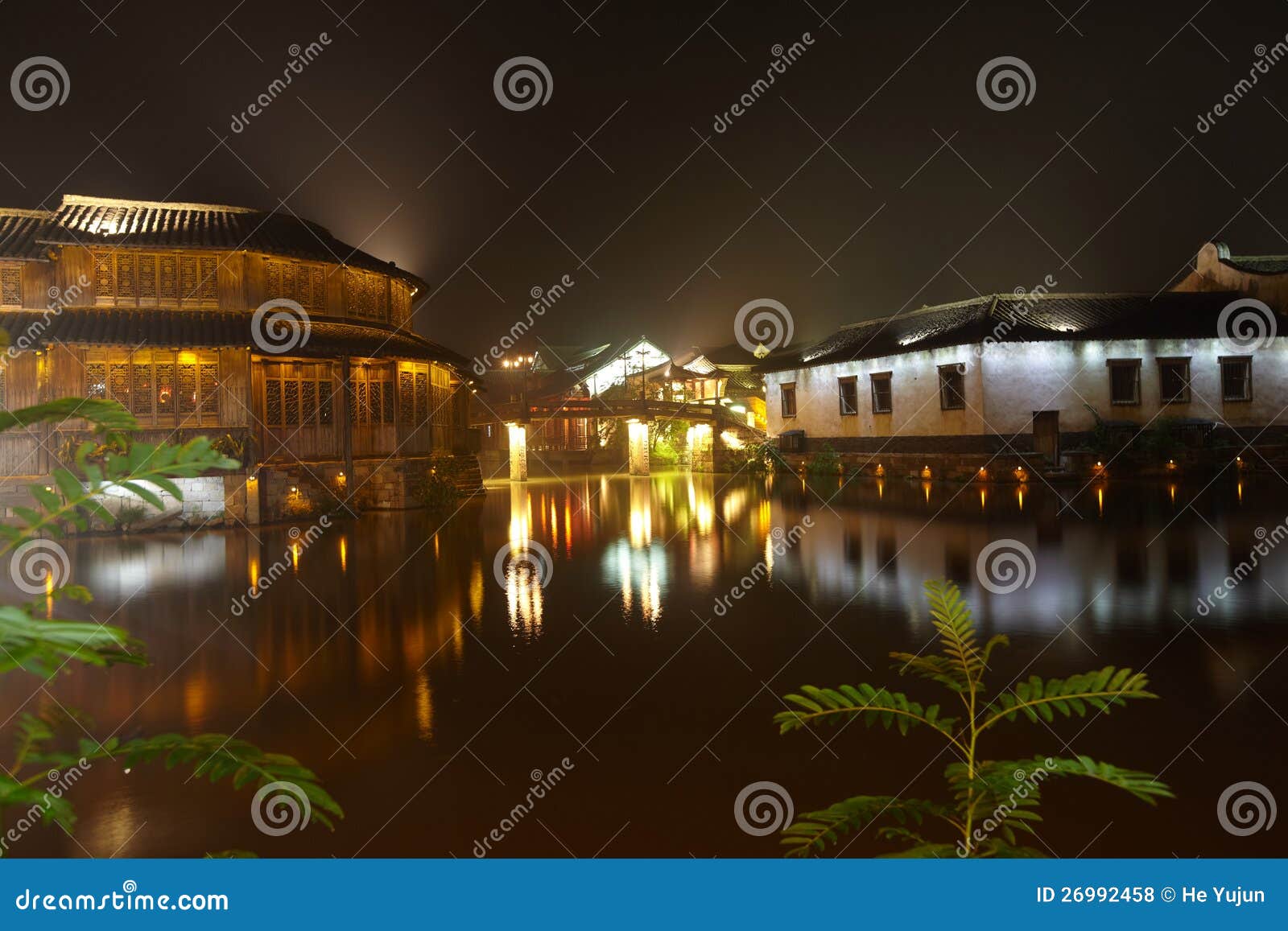 Wuzhen Town at Night stock photo. Image of chinese, hometown - 26992458