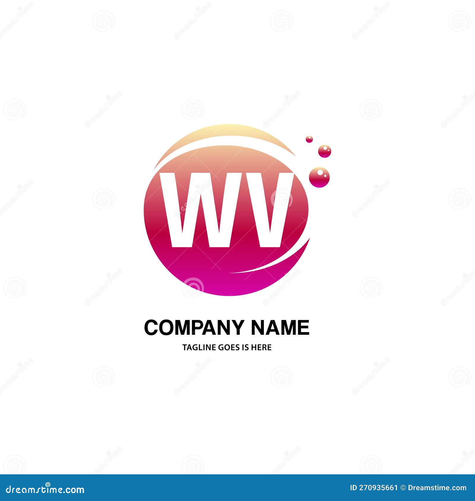 WV Initial Logo with Colorful Circle Template Vector Stock Illustration ...