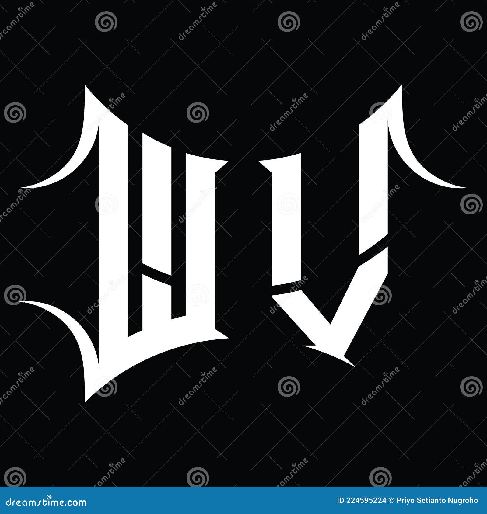 WV Logo Monogram with Abstract Shape Design Template Stock Vector ...