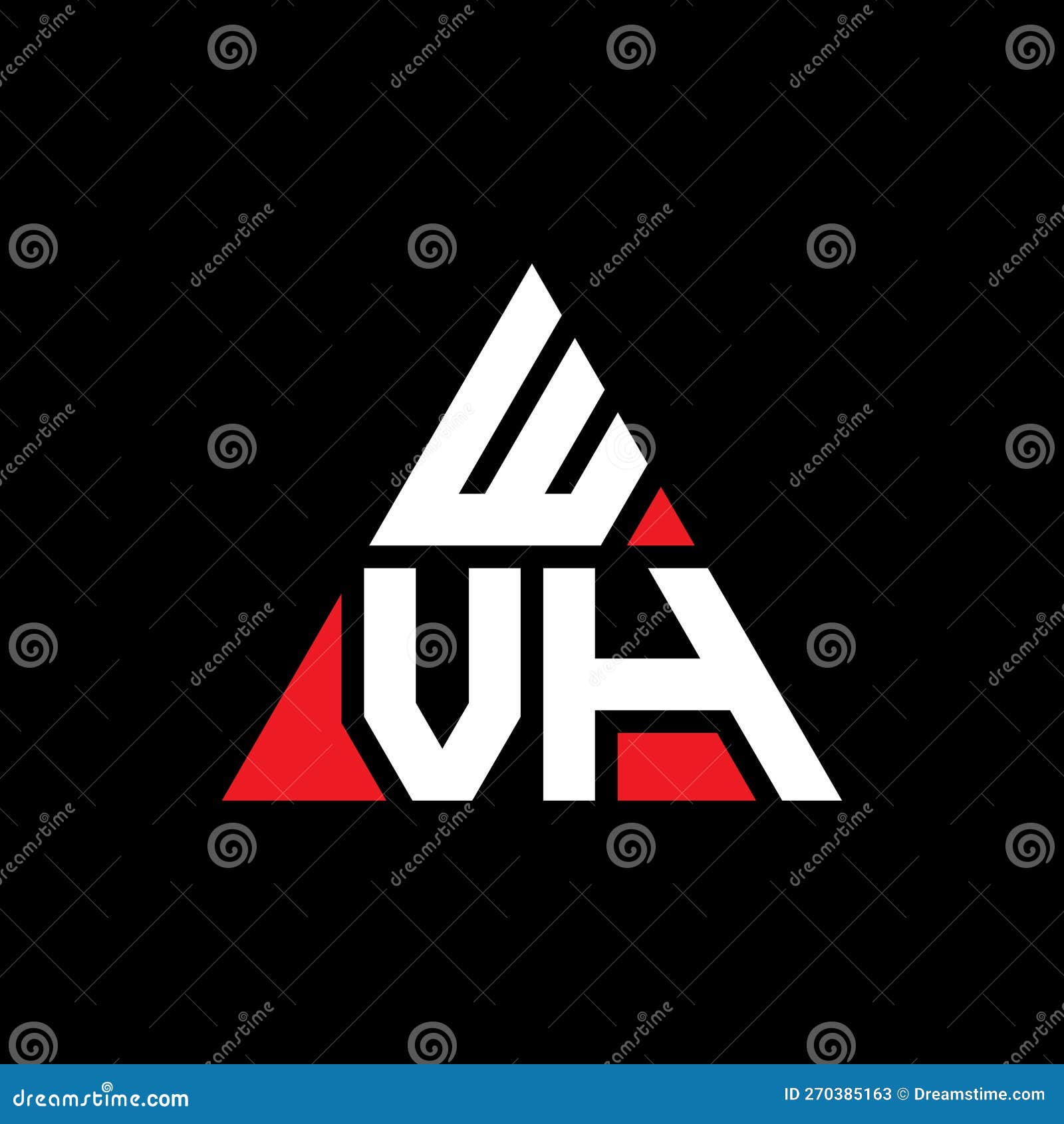 WVH Triangle Letter Logo Design with Triangle Shape. WVH Triangle Logo ...