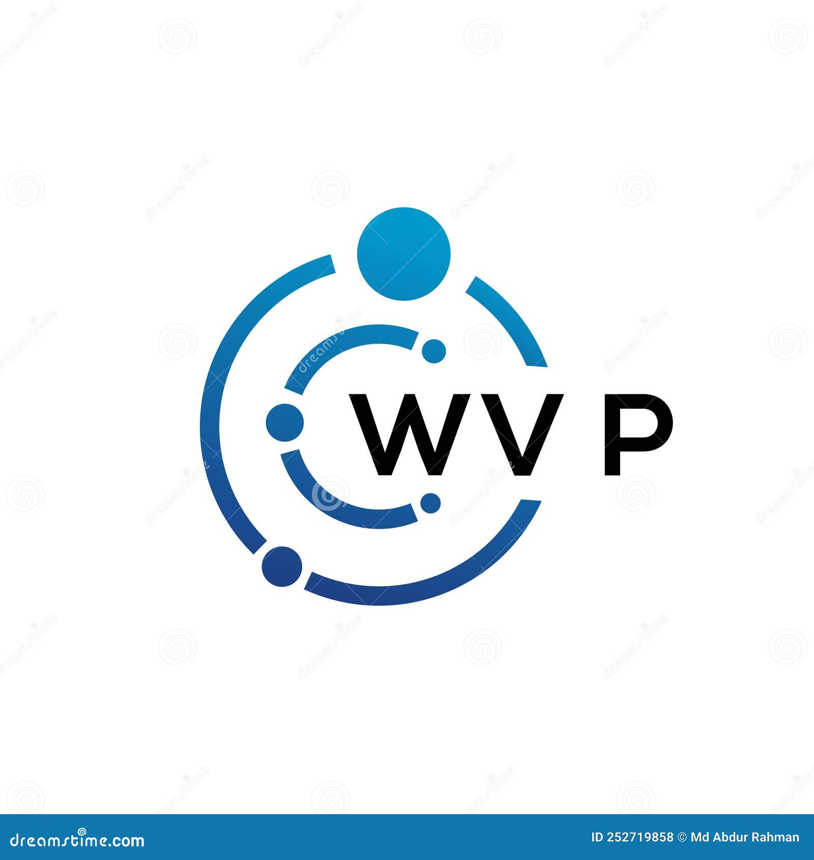WVP Letter Technology Logo Design on White Background. WVP Creative ...