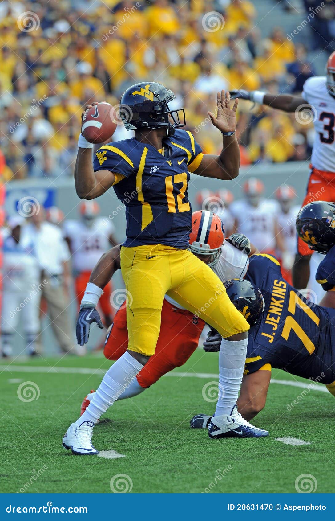 WVU Quarterback Geno Smith editorial image. Image of athlete - 20631470