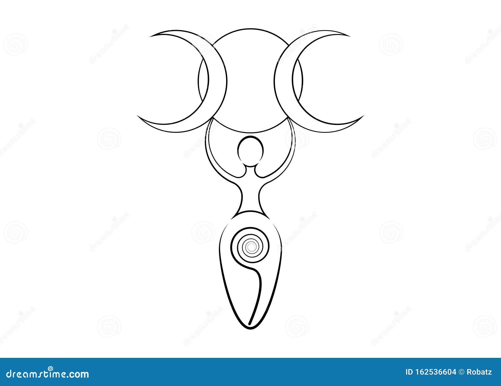 Triple Moon Religious Wiccan Sign. Wicca Logo Neopaganism Symbol ...