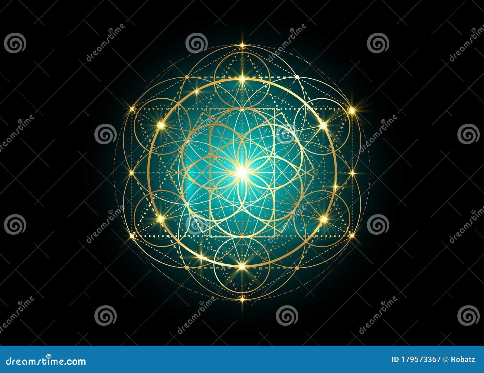 Seed of Life Symbol Sacred Geometry. Geometric Mystic Mandala of ...