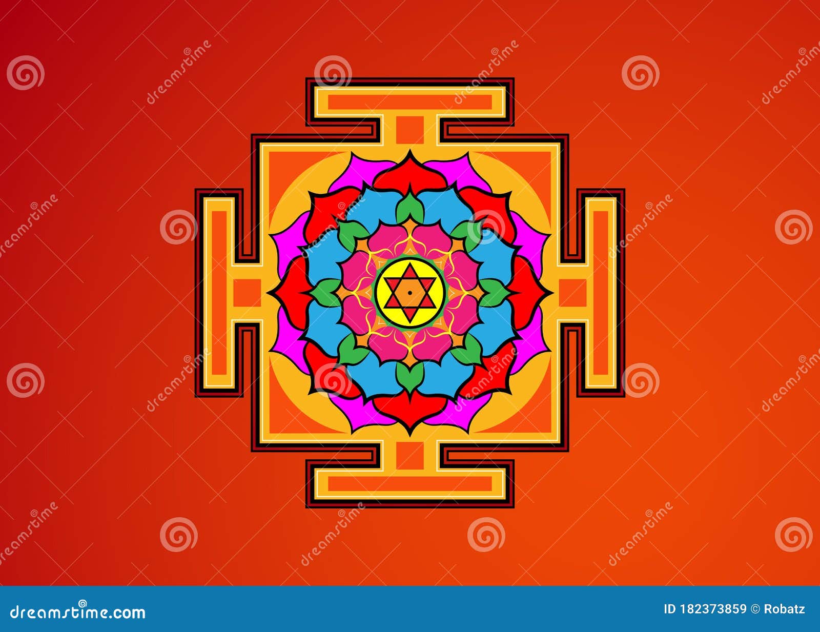 Hinduism Bhuvaneshwari Yantra Prakriti Sacred Diagram, 6 Pointed Star ...