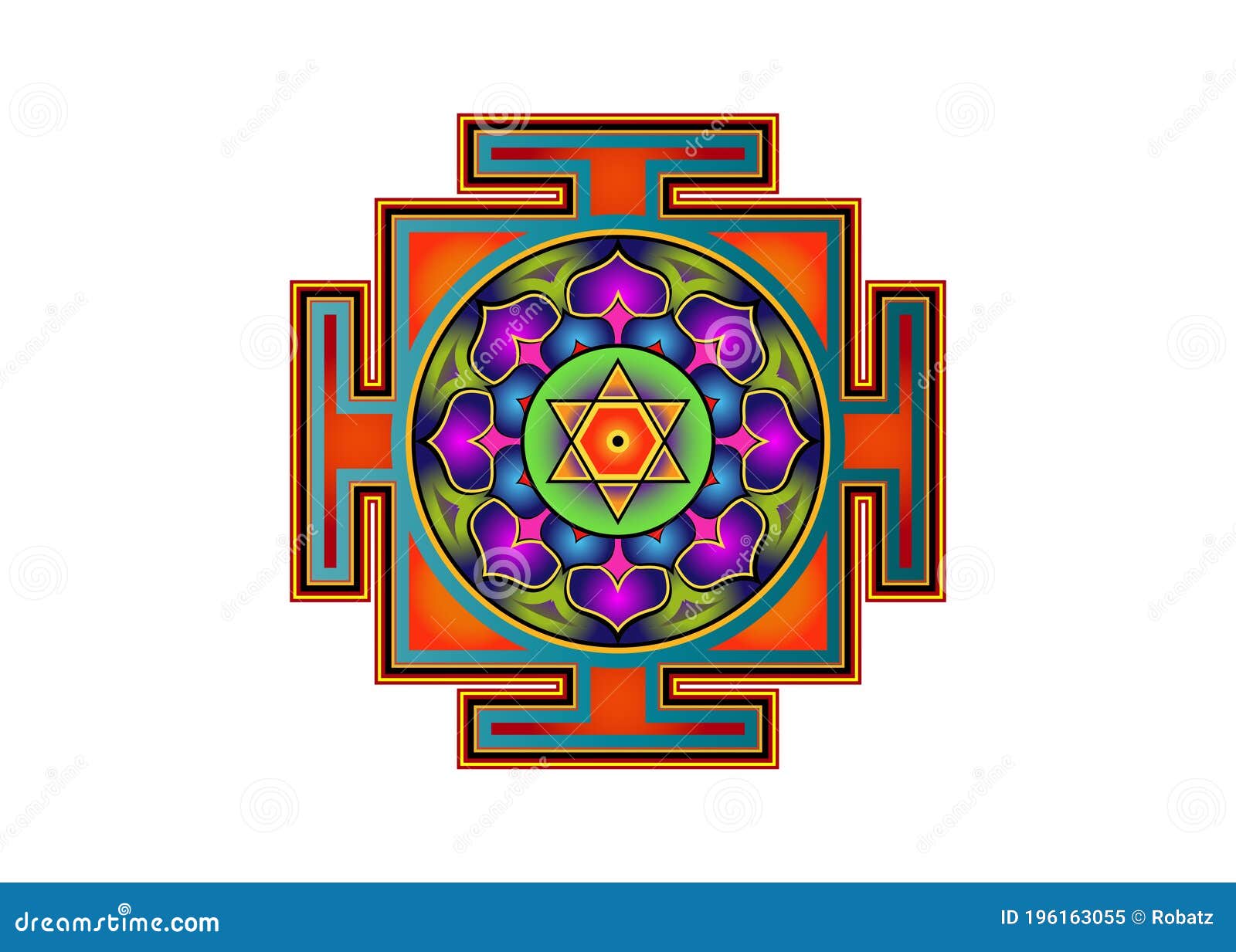 Hinduism Bhuvaneshwari Yantra Prakriti Sacred Diagram, 6 Pointed Star ...