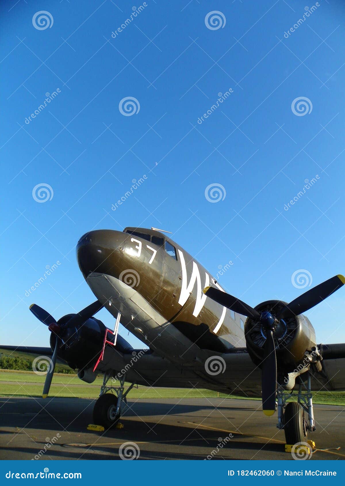 WW2 C37 Airplane Whisky 7 Blue Sky Background Editorial Image - Image ...