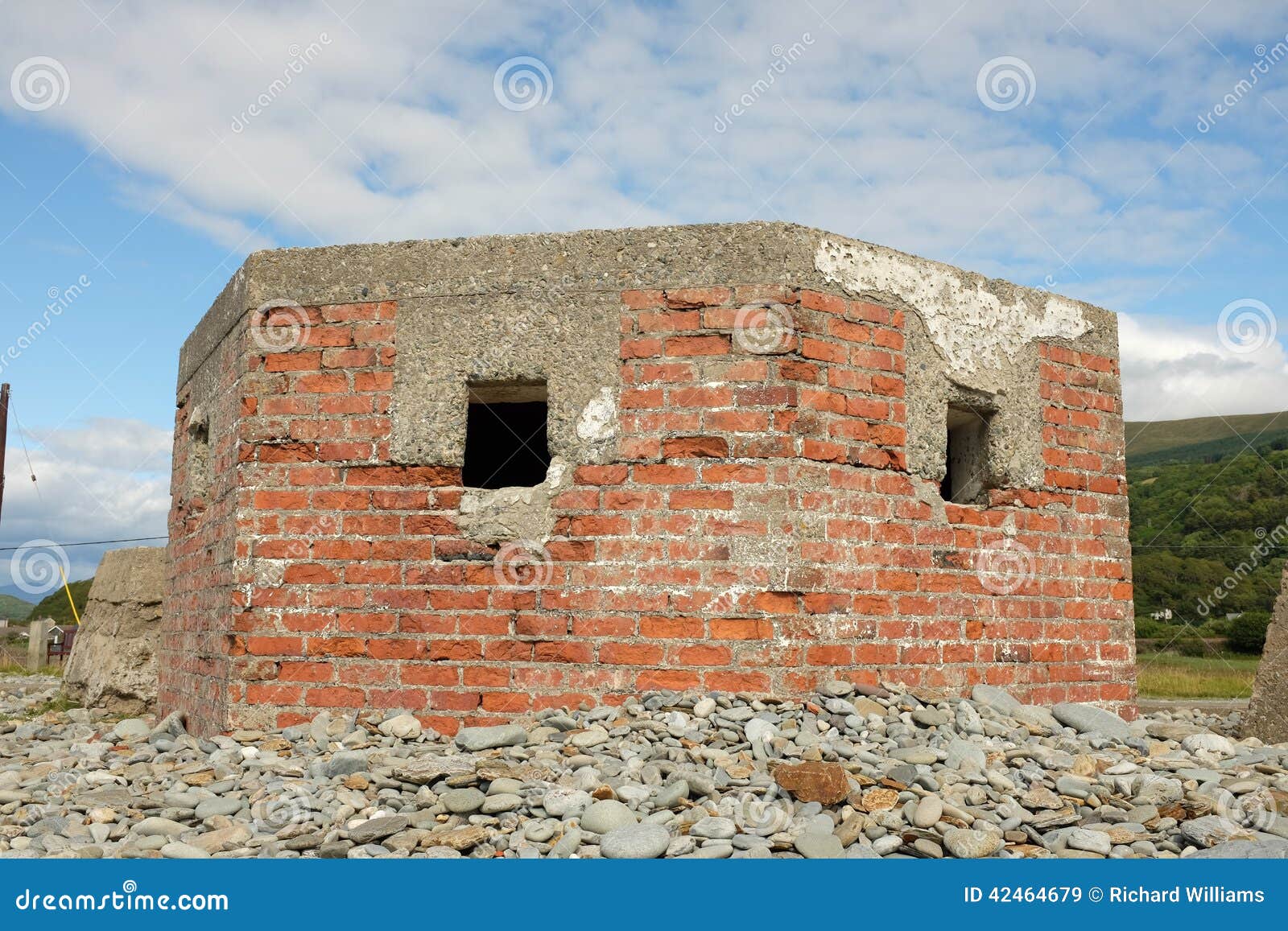 WW11 defence bunker. stock image. Image of pebbles, vintage - 42464679