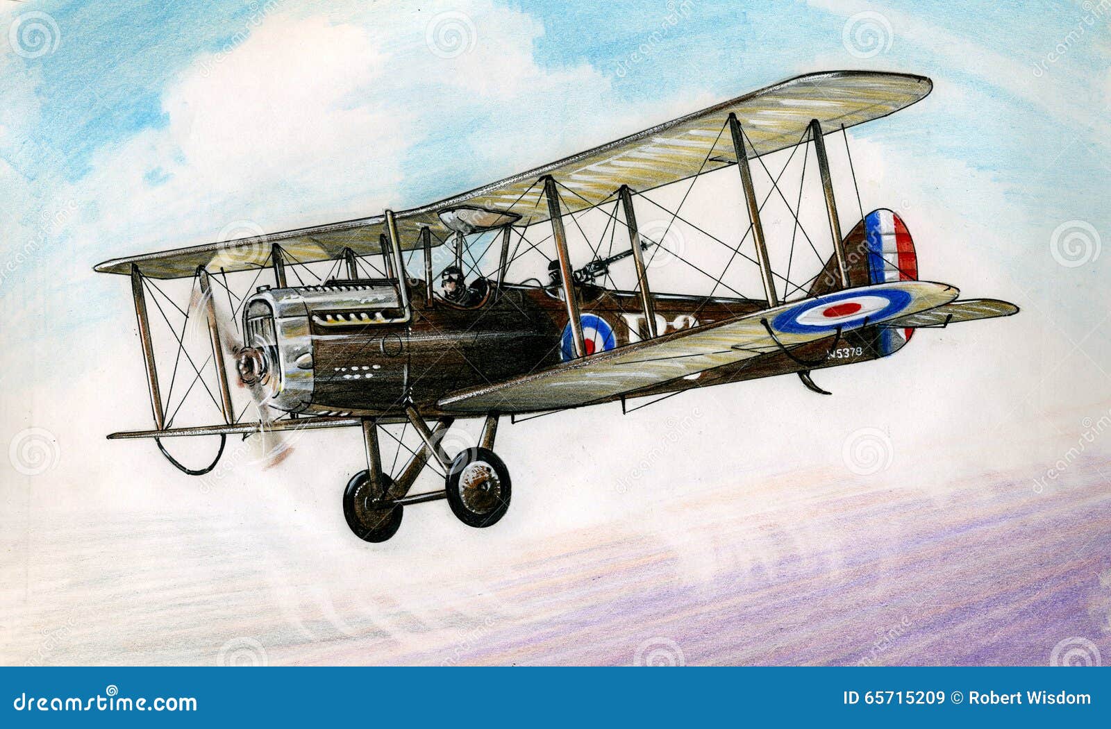 WW1 DH4 stock illustration. Illustration of british, aircraft - 65715209