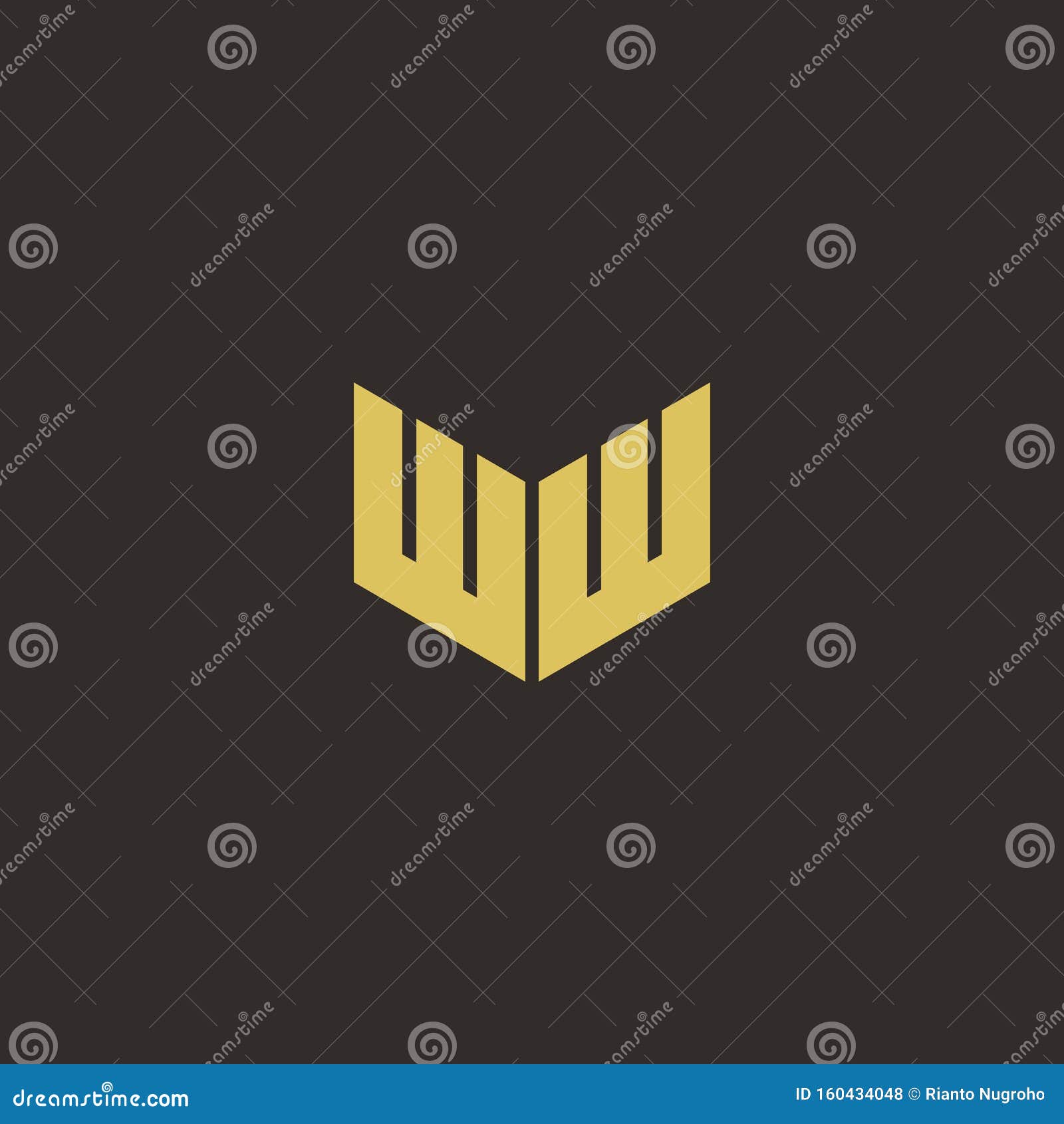 WW Logo Letter Initial Logo Designs Template with Gold and Black ...