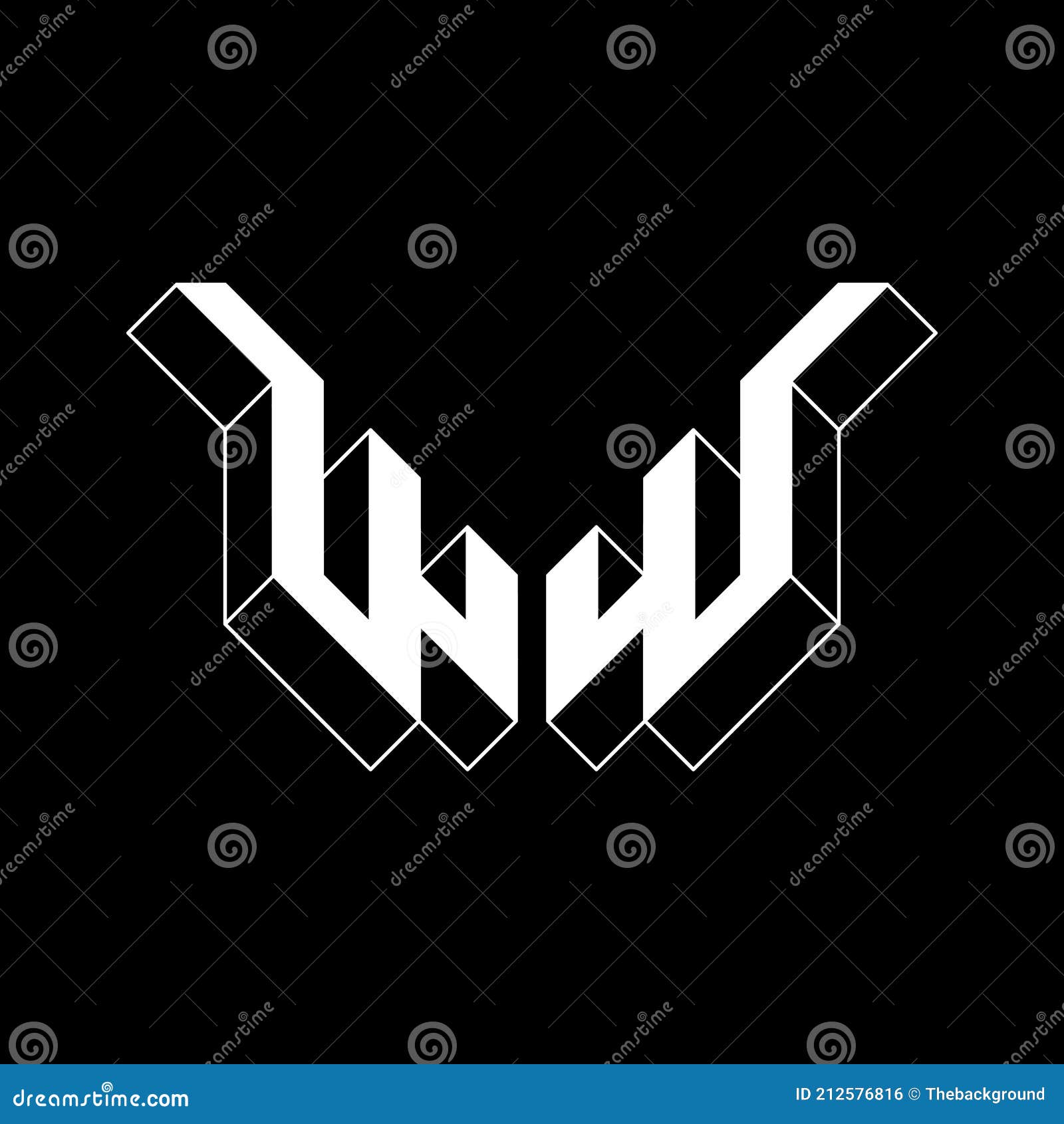 WW - Original Monogram or Logotype. 2-letter Code. Isometric 3d Font ...