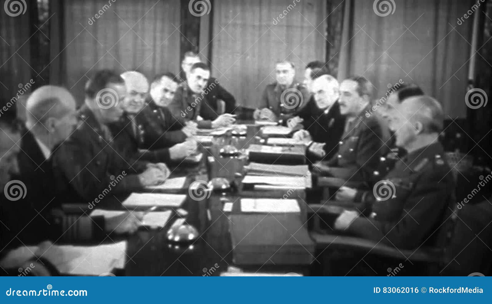 WW2 - US Generals Meeting stock footage. Video of battle - 83062016