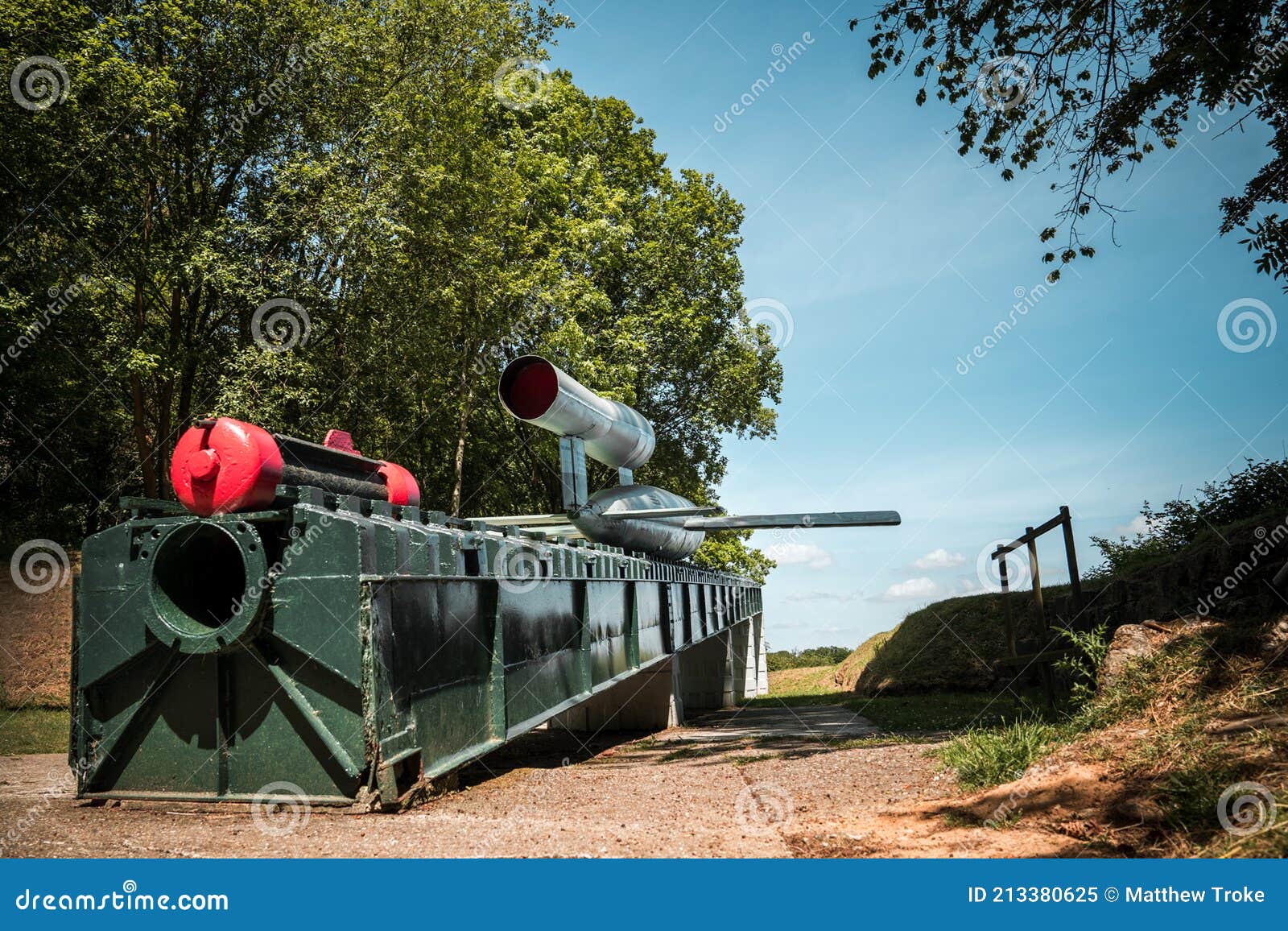WW2 V1 Rocket Flying Nazi Germany Bomb on Launch Ramp Aiming at Great ...