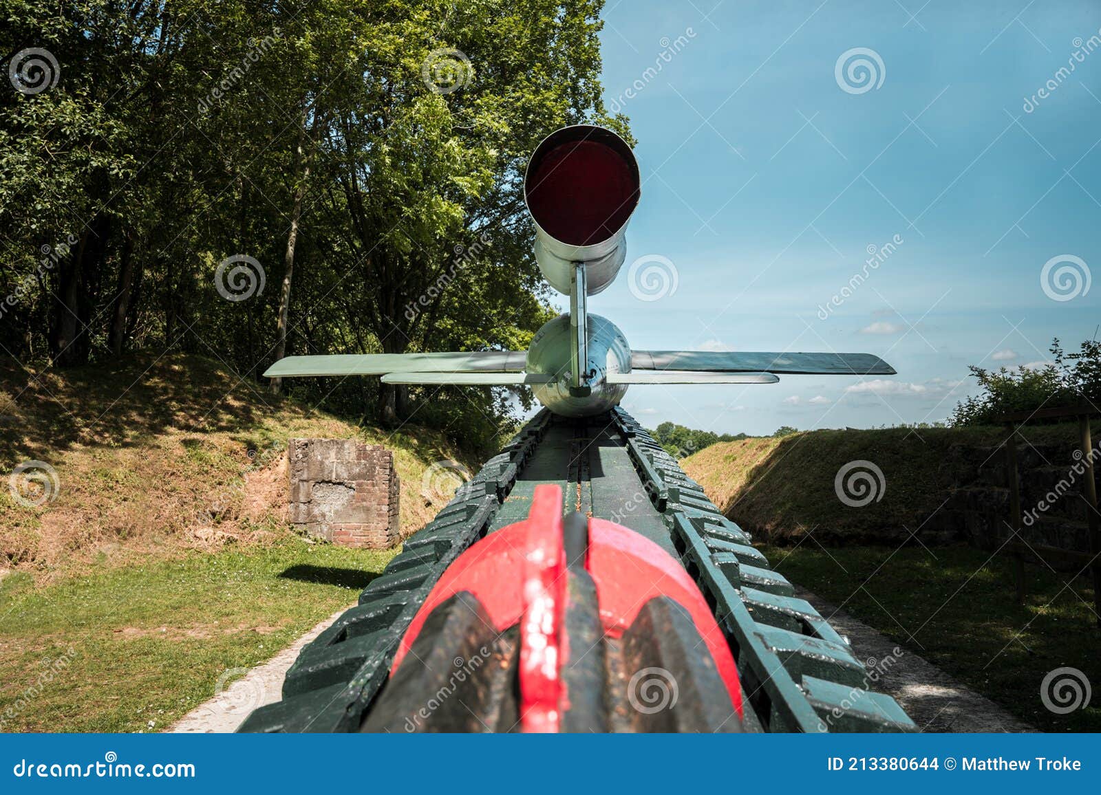 WW2 V1 Rocket Flying Nazi Germany Bomb on Launch Ramp Aiming at Great ...