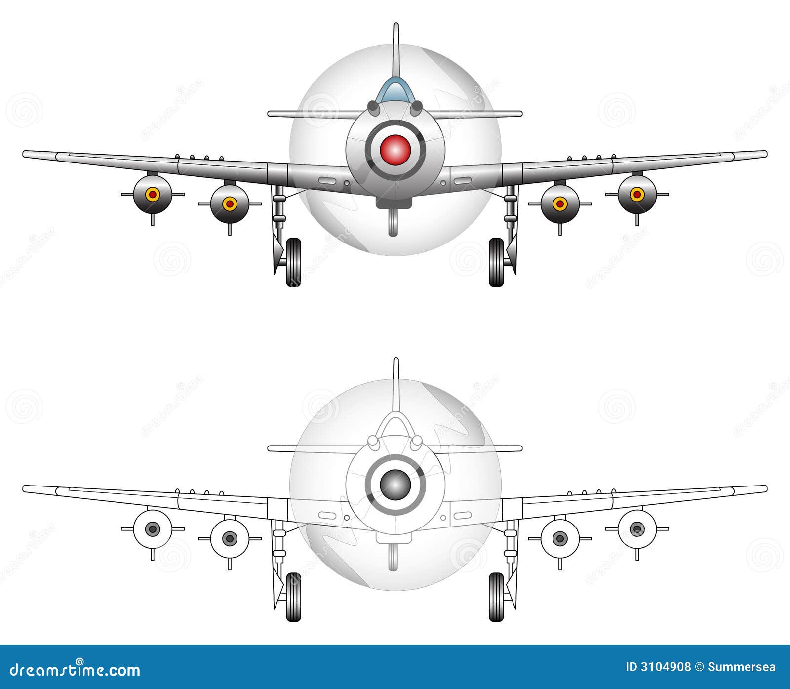 WW2 Fighter Plane Vector Art Stock Vector - Illustration of force ...