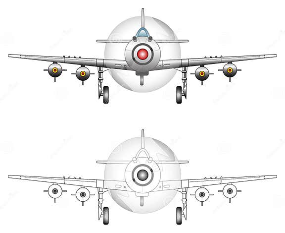 WW2 Fighter Plane Vector Art Stock Vector - Illustration of force ...